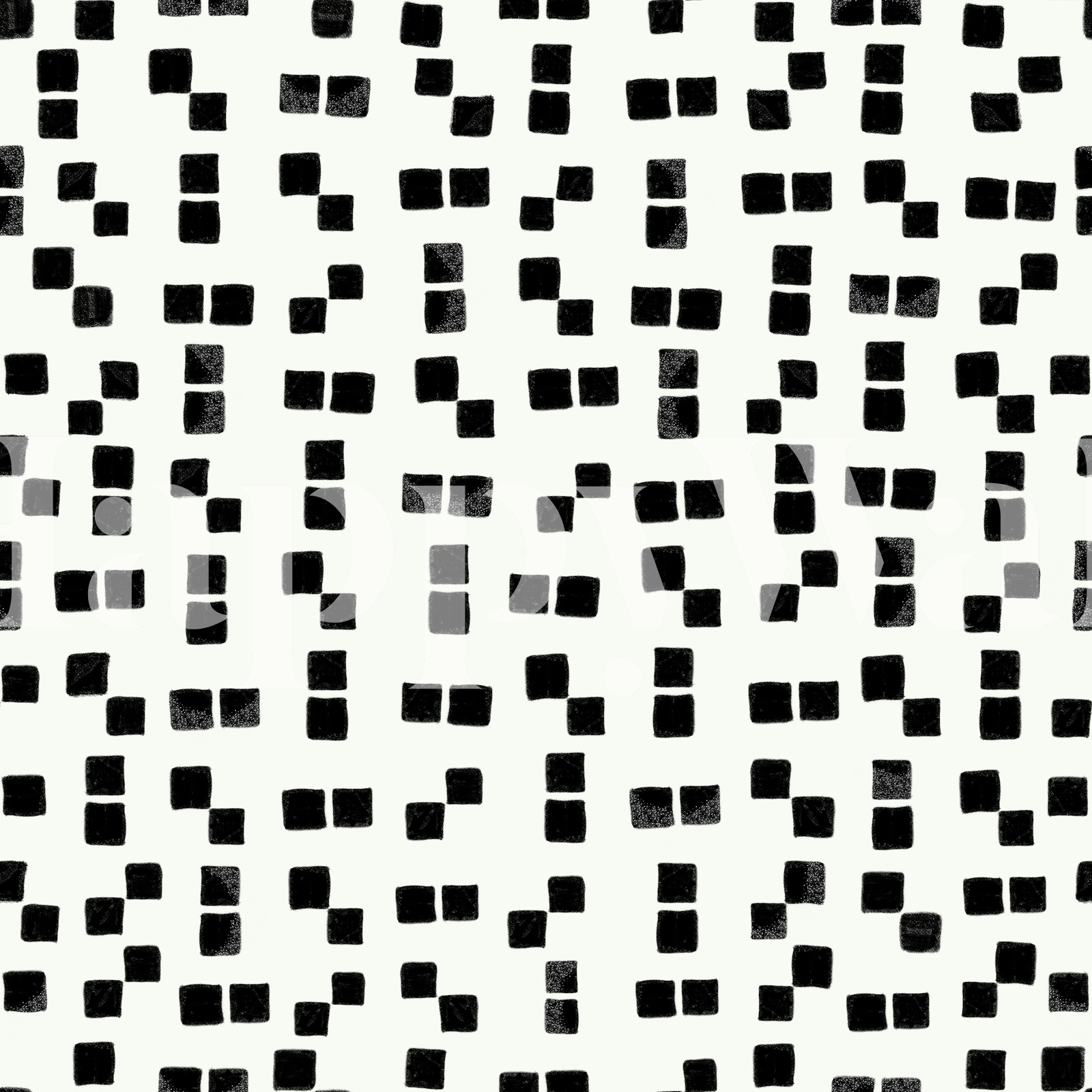 Black Squares Simple Pattern - Happywall