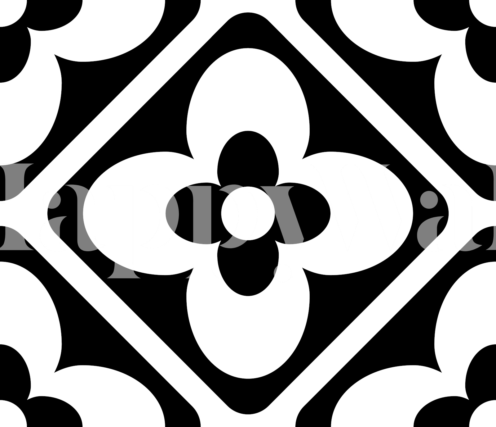 Black and White Geo Floral Tiles | happywall.com