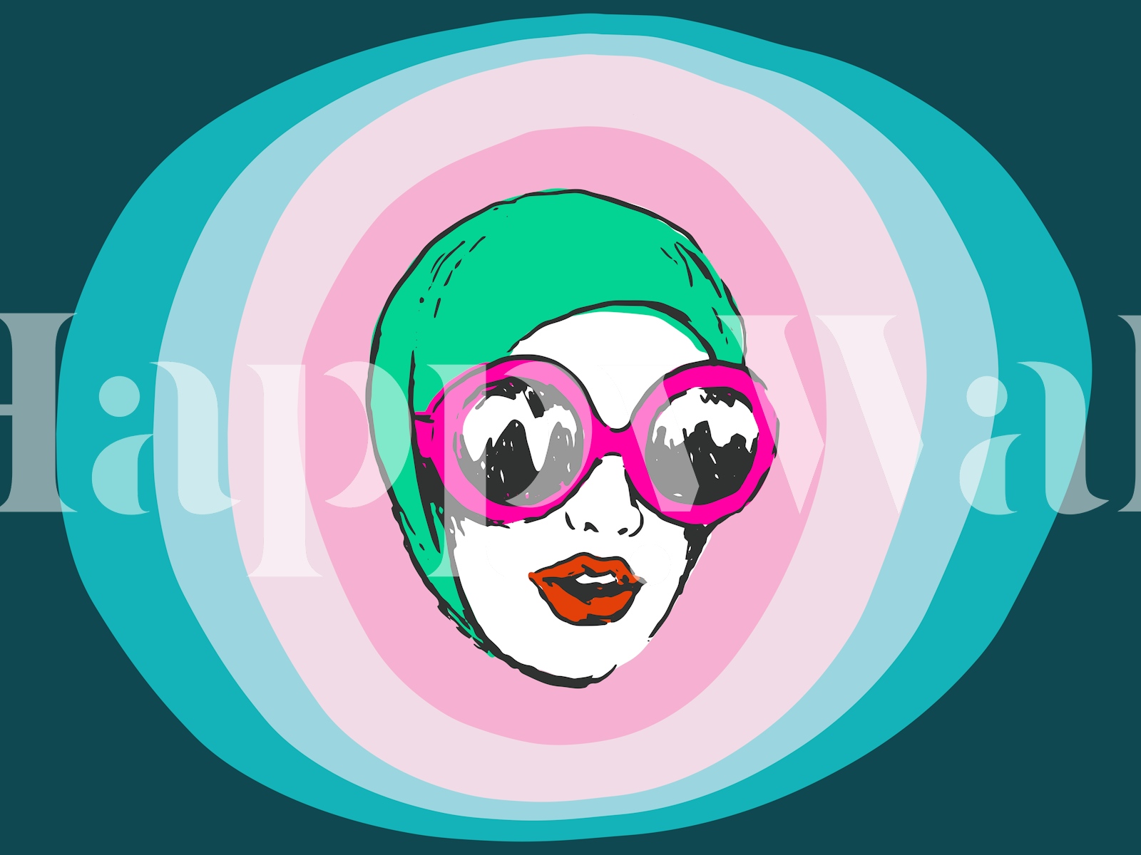 Vintage Glam Diva Retro Wallpaper