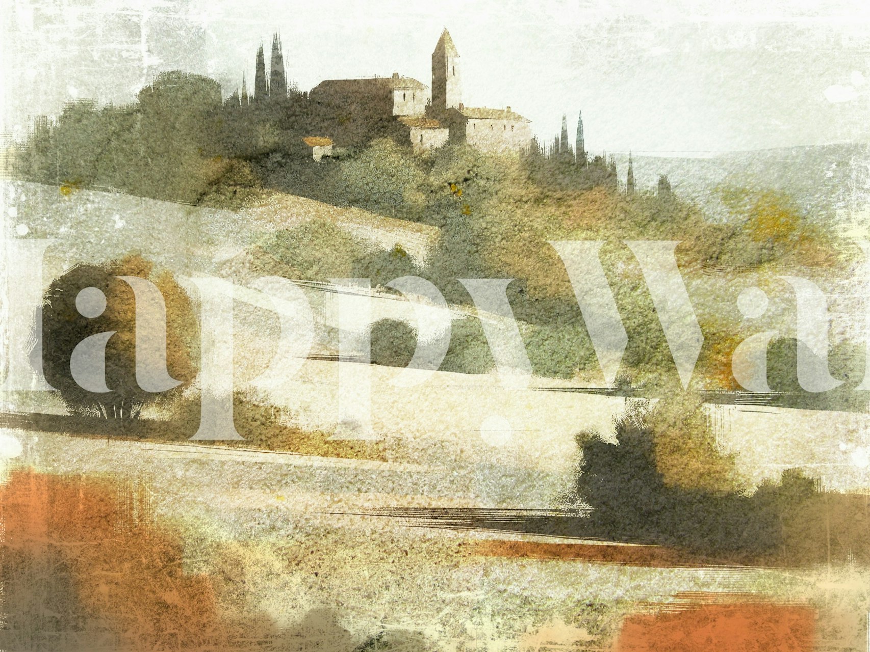 Tuscan Hillside Landscape Wallpaper