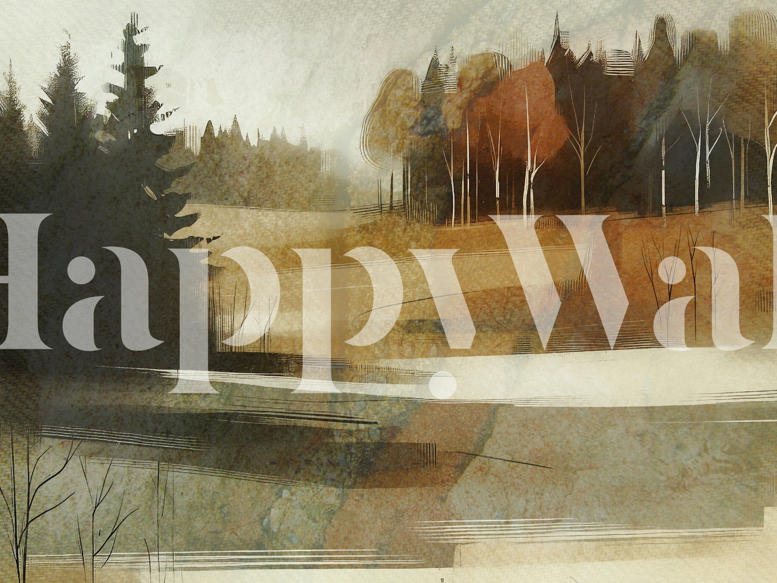 Autumn Forest Scene Wallpaper | happywall.com