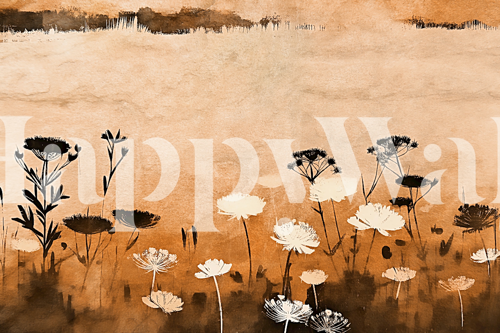 Amber Meadow Blooms Wallpaper | Happywall.com