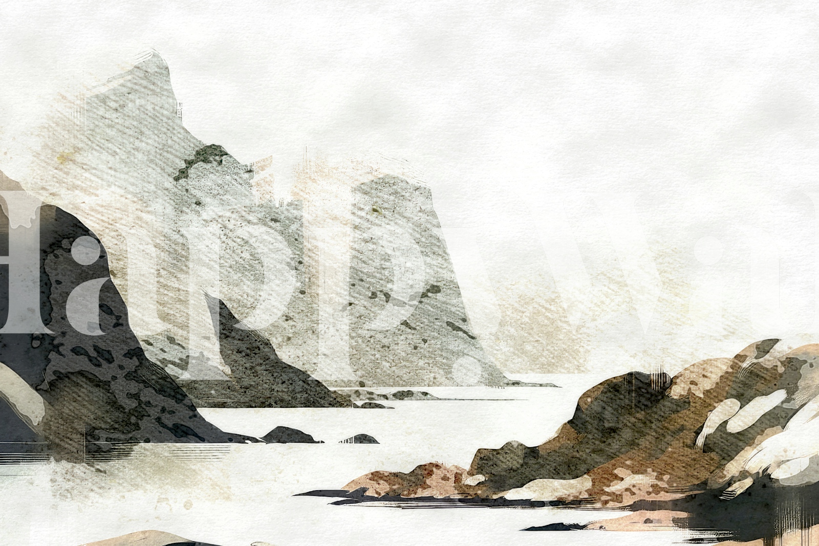 Artistic Cliff View Wallpaper | happywall.com