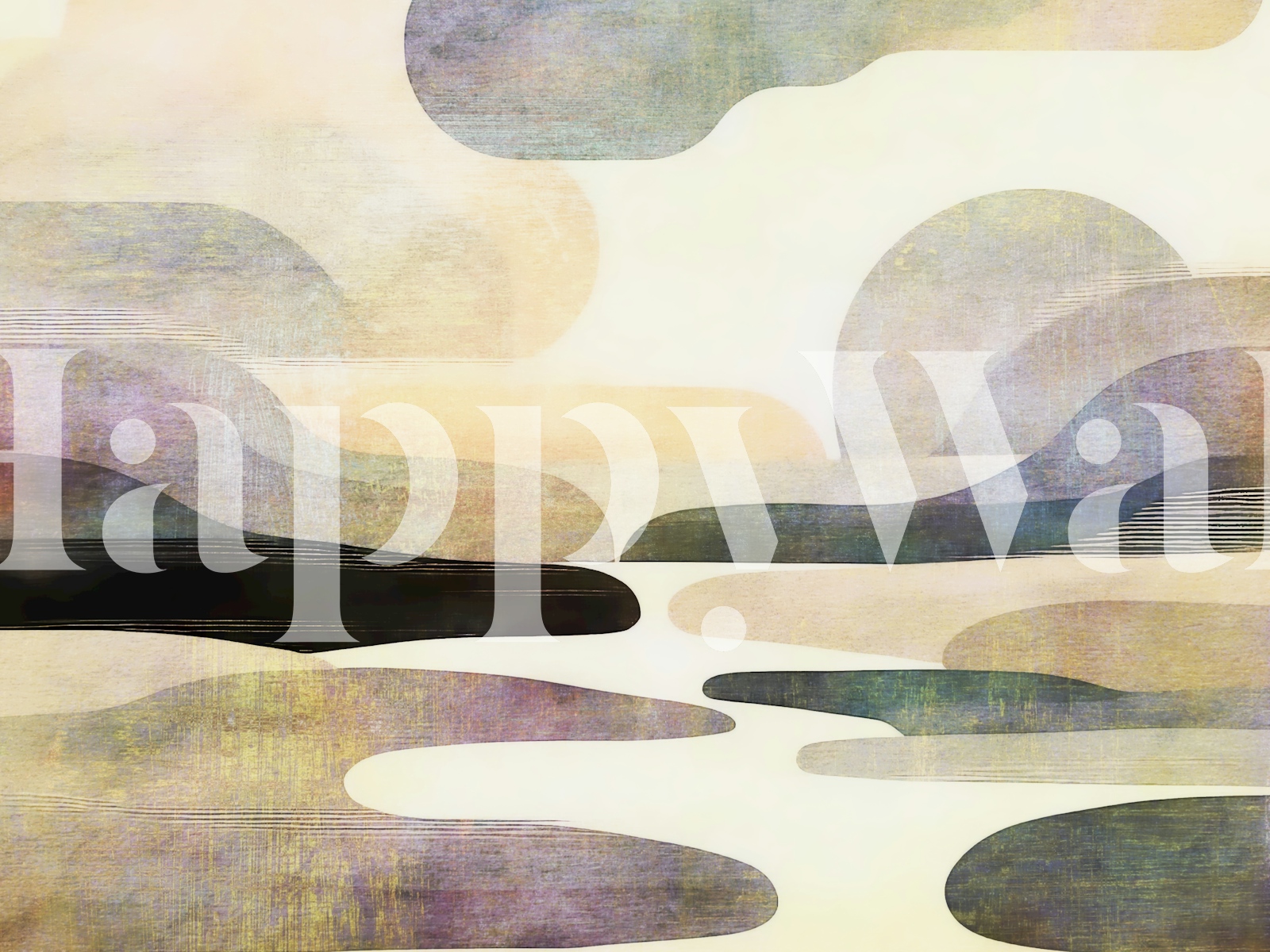 Abstract Serenity Hues Wallpaper | Happywall