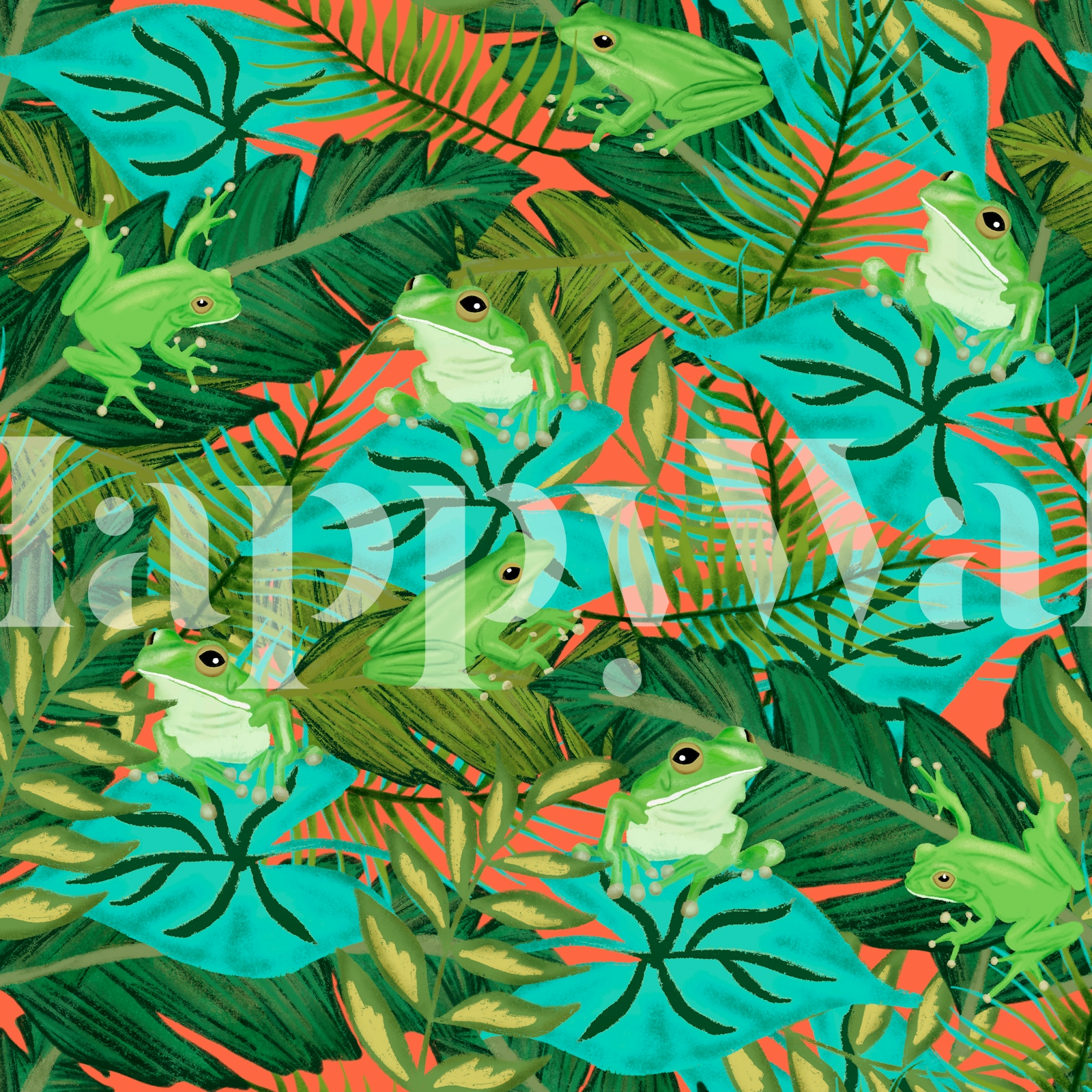 Hiding Tropical Tree Frogs Wallpaper