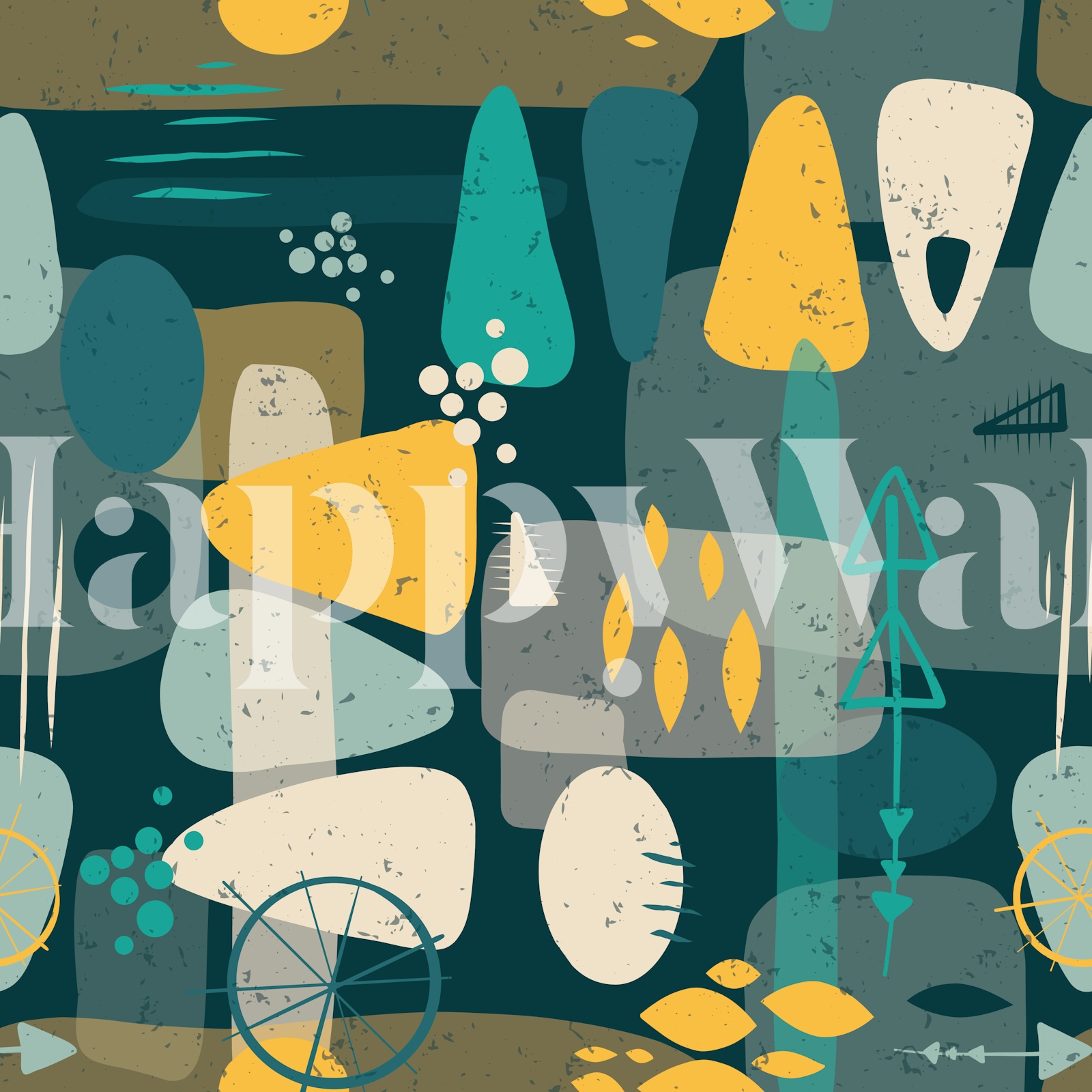 Mid Century Modern Geometric Shapes Wallpaper