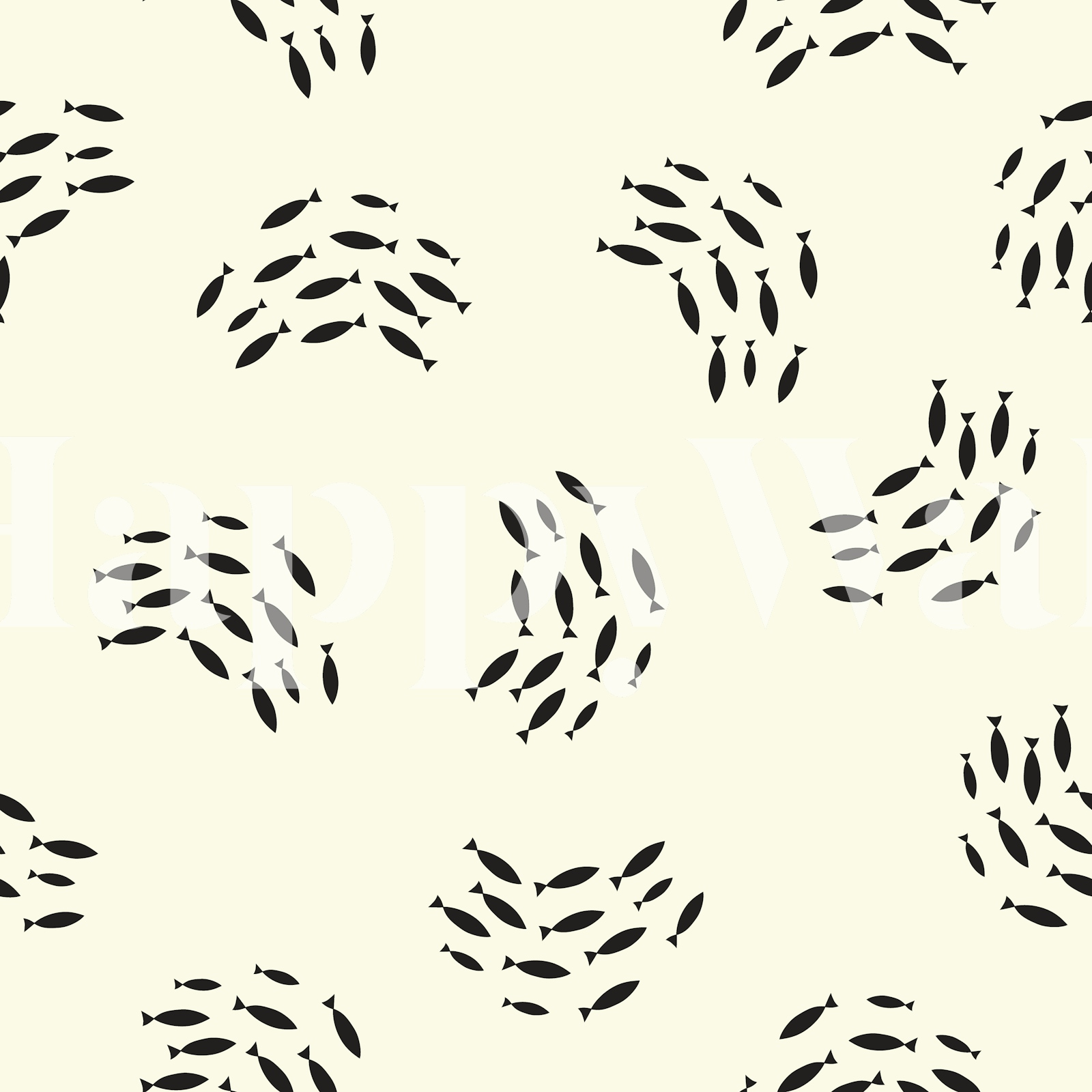 Black and White Fish Pattern Wallpaper