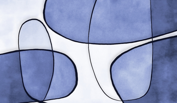 Navy Abstract Shapes Wallpaper for Modern Decor