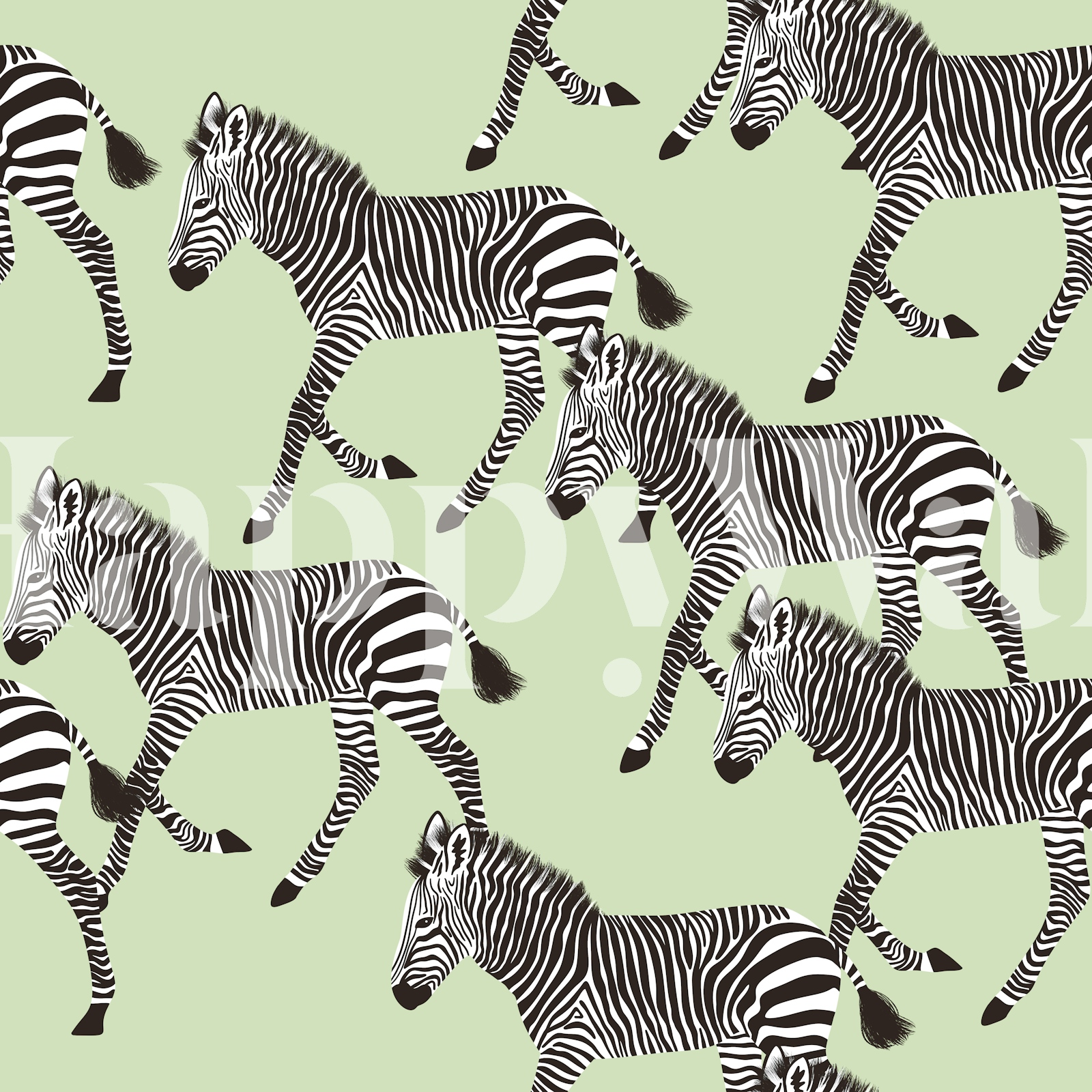 Pastel Green Zebra Print Wallpaper