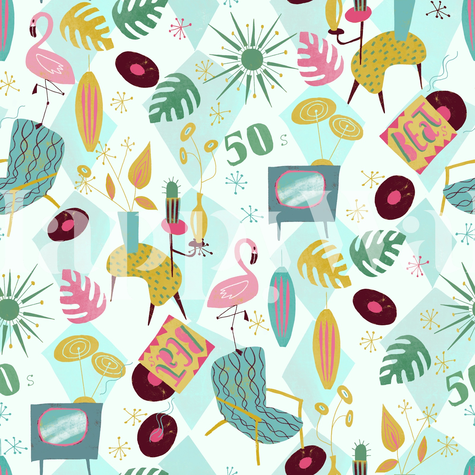 Flamingo Beat Wallpaper - Happywall