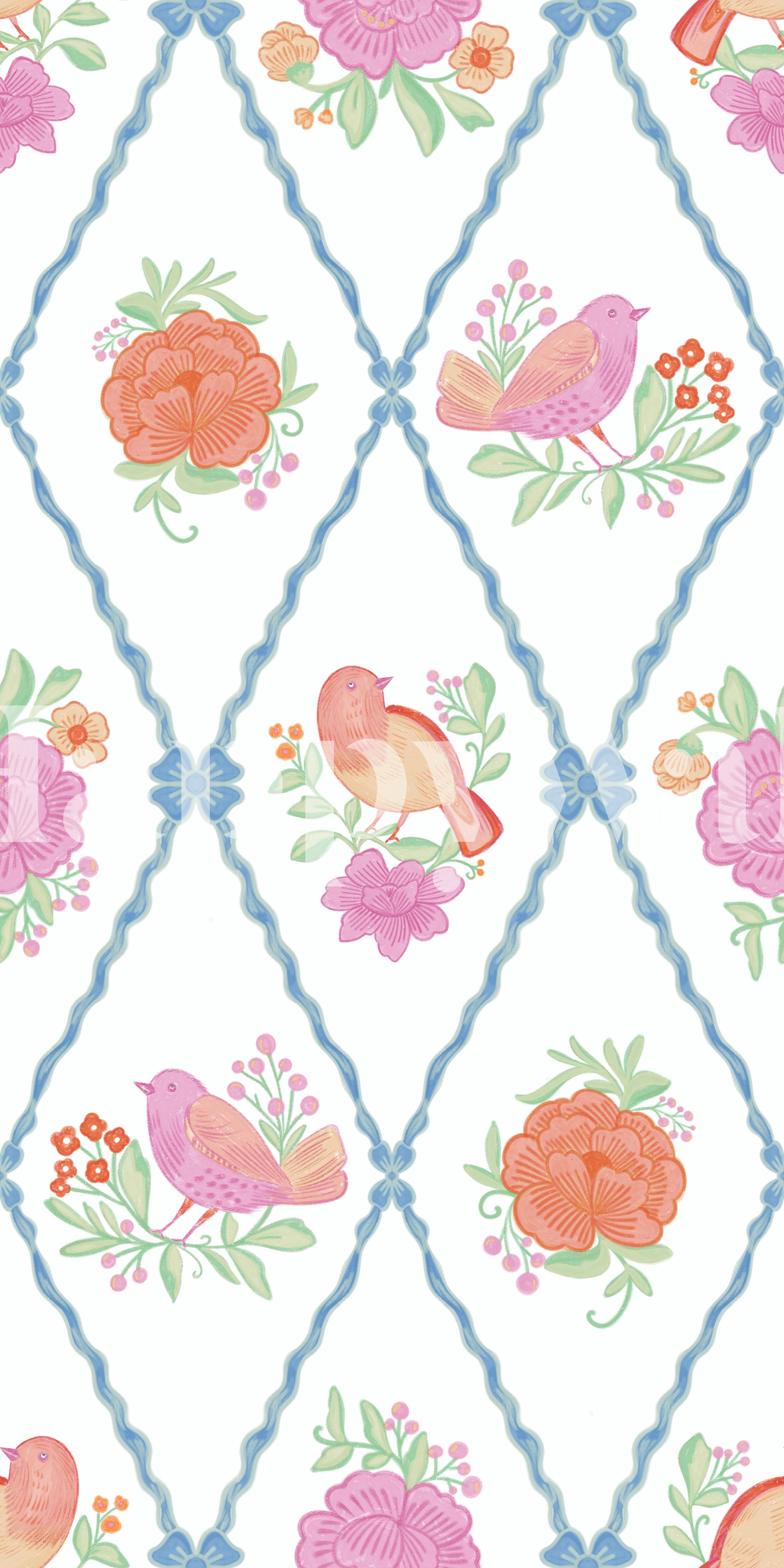 Bud & Bird Harmony Wallpaper - Happywall