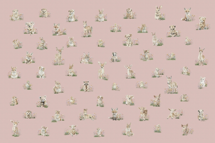 Pink Animal Wallpaper for Nursery Decor