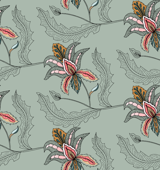 Jacobean Flowers Wallpaper | Happywall.com