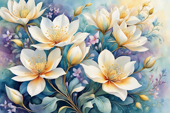 Celestial Bloom Radiance Wallpaper | Happywall