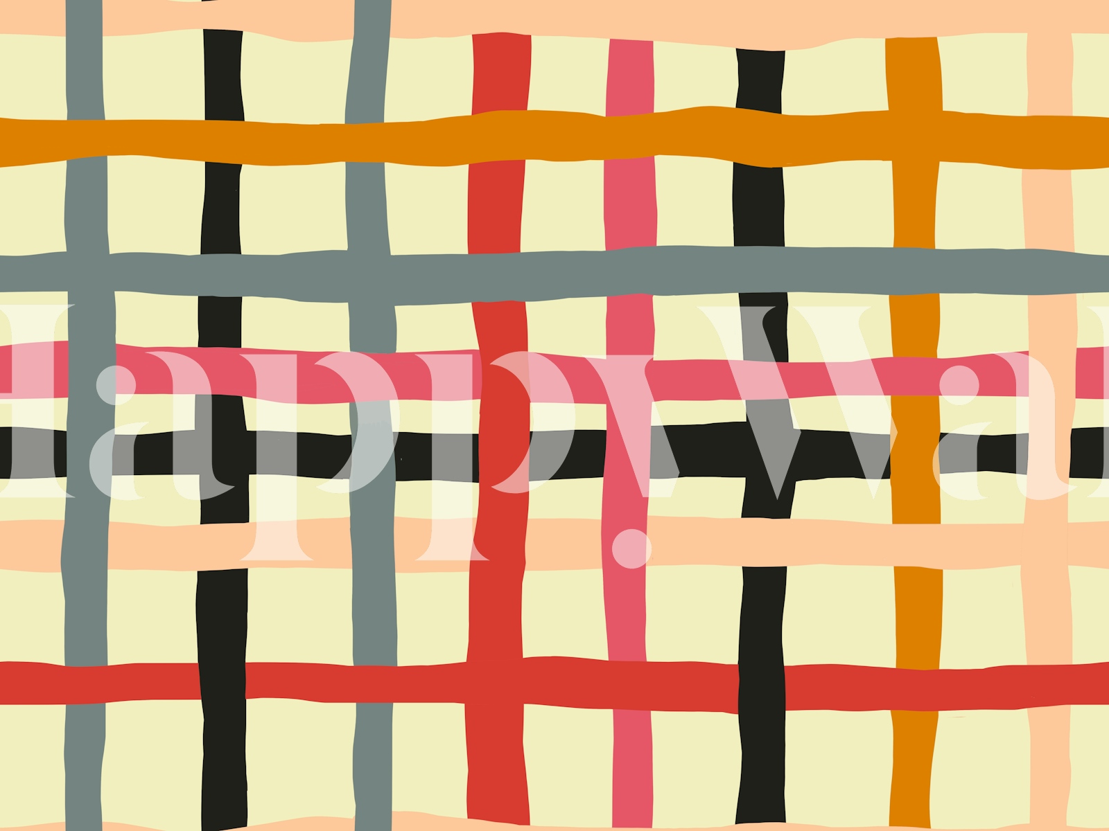 Playful Wavy Checkerboard Wallpaper | happywall.com