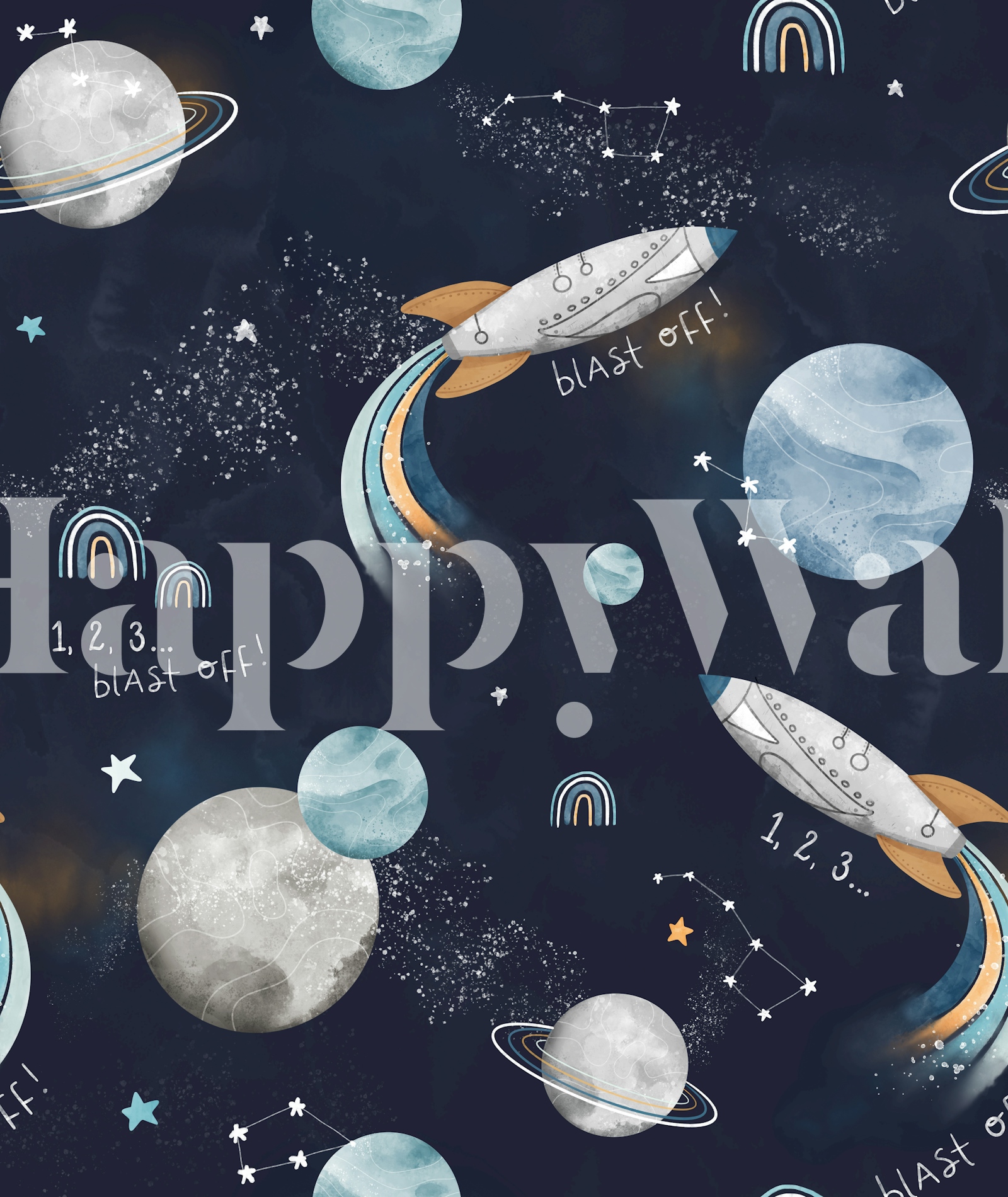 Blast Off Wallpaper - happywall.com