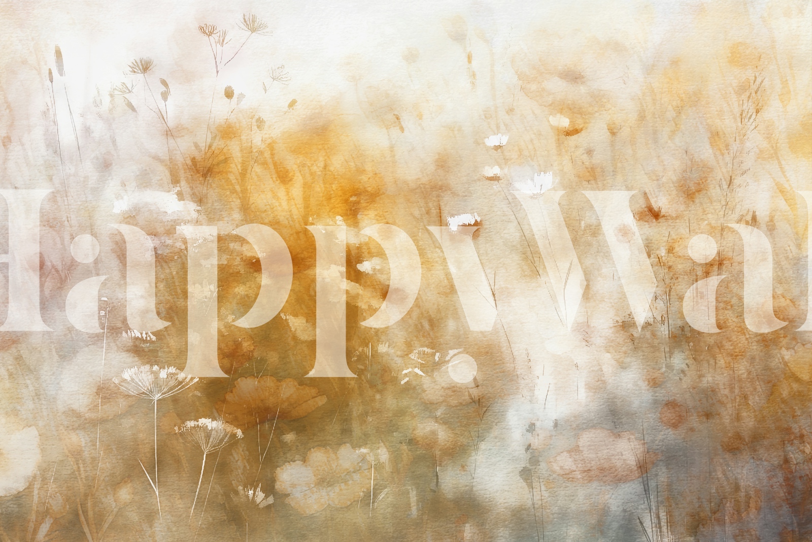 Amber Floral Watercolor Wallpaper