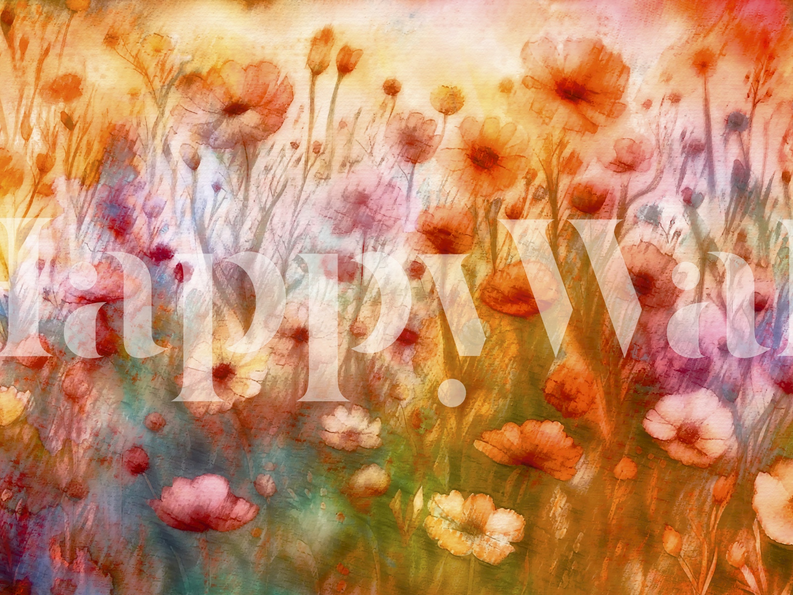 Colorful Floral Watercolor Wallpaper