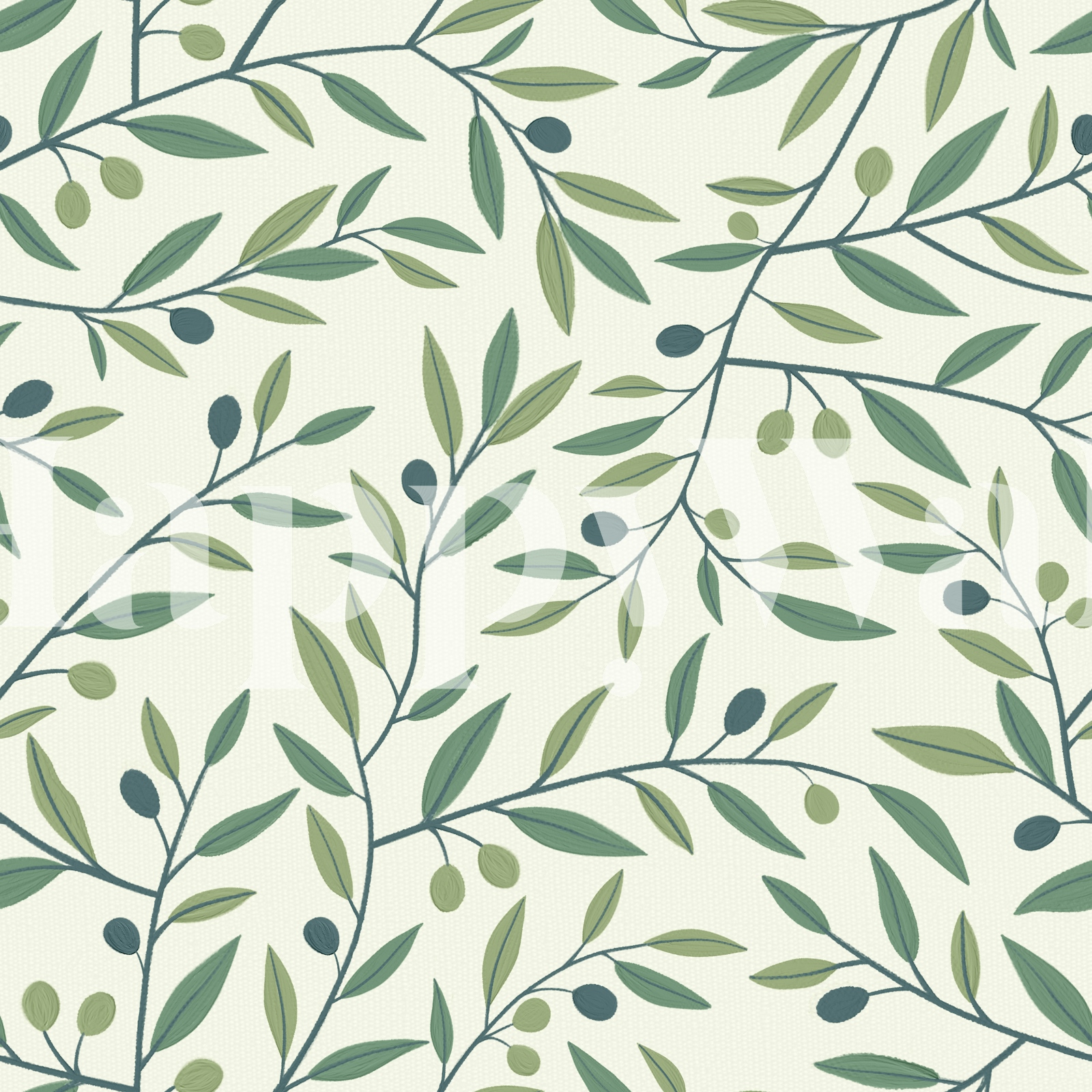 Olive Branches Hand Drawn Wallpaper | Happywall.com