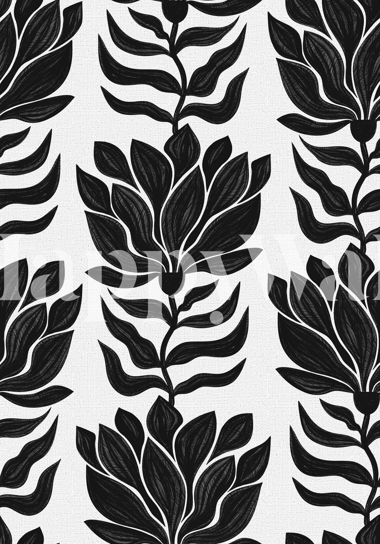 Boho Painted Wavy Flowers Wallpaper | happywall.com