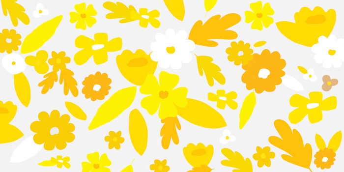 Flowers Abstract Yellow - Happywall.com
