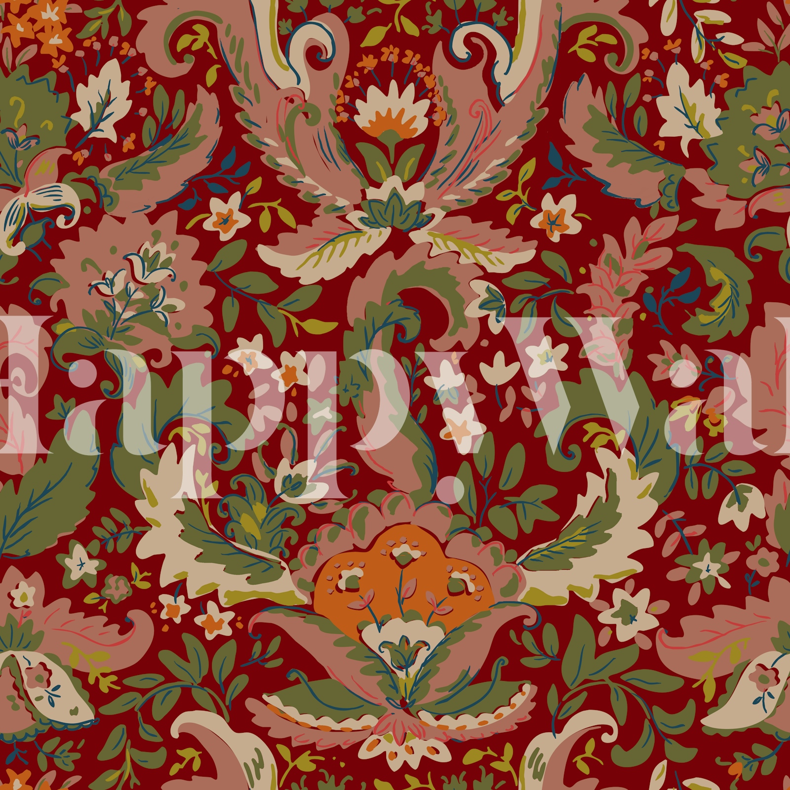 Bohemian Medieval Tapestry Red - Happywall