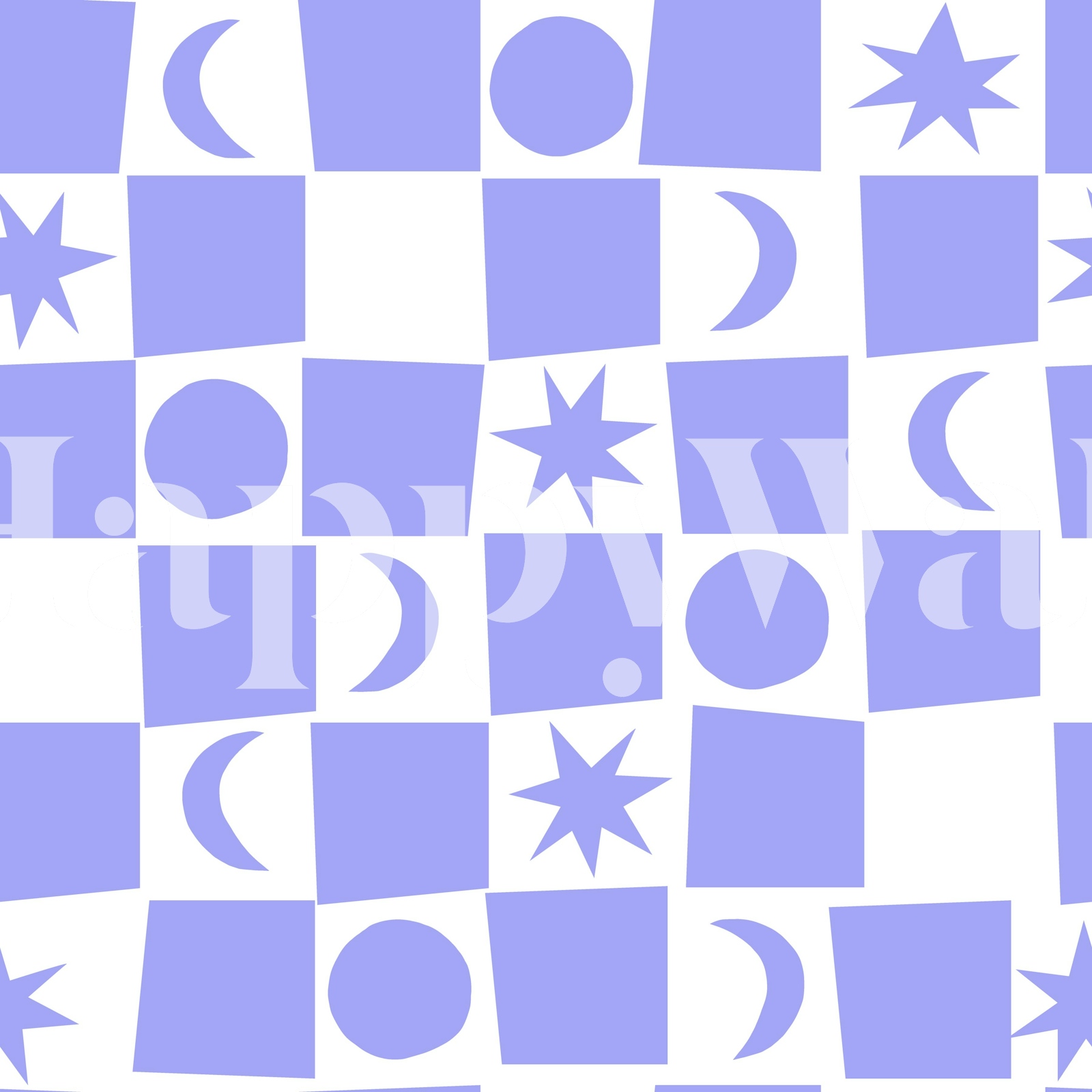 Stars and Moon Checker Lila Wallpaper | happywall.com