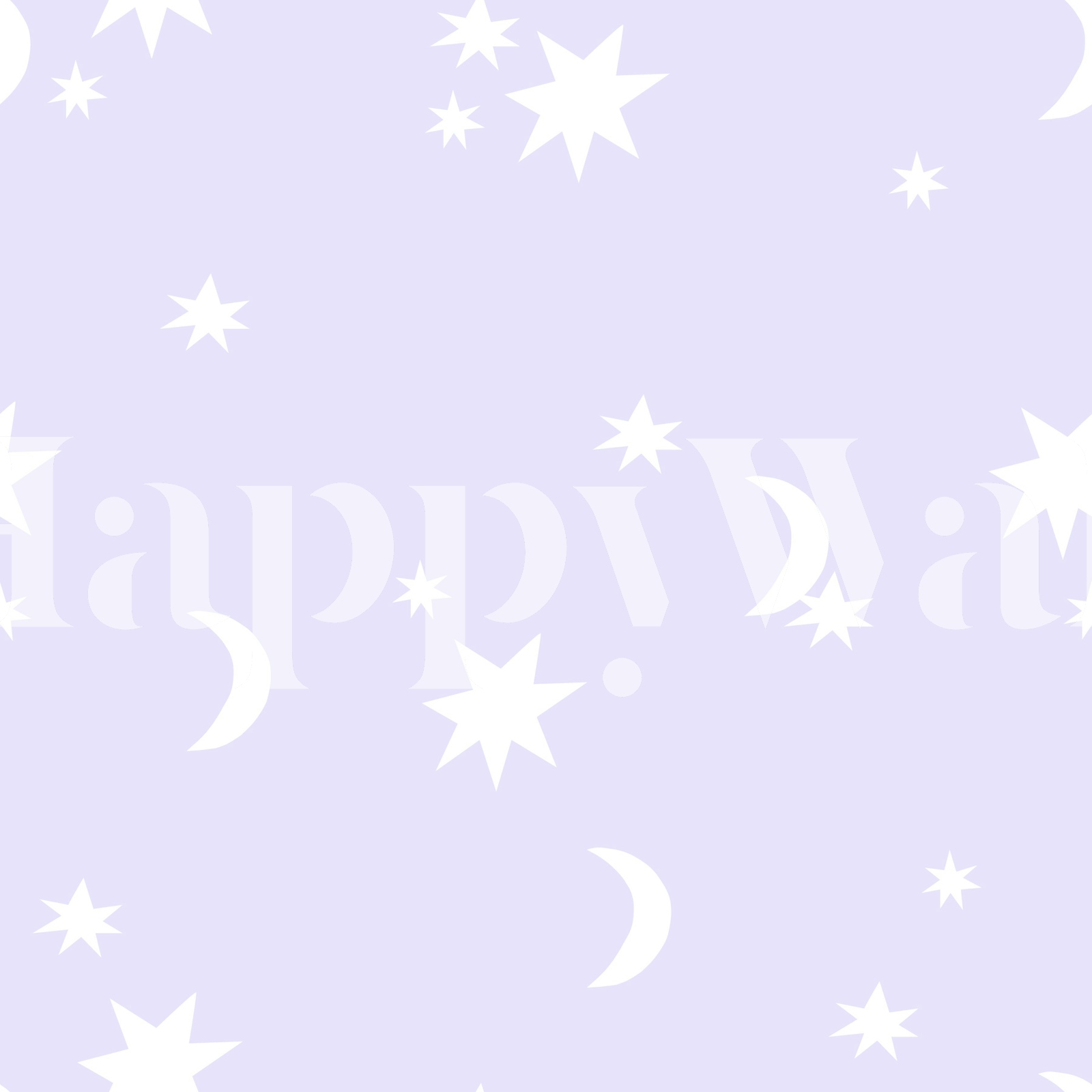 Stars and Moon Lilac Wallpaper for Kids Room