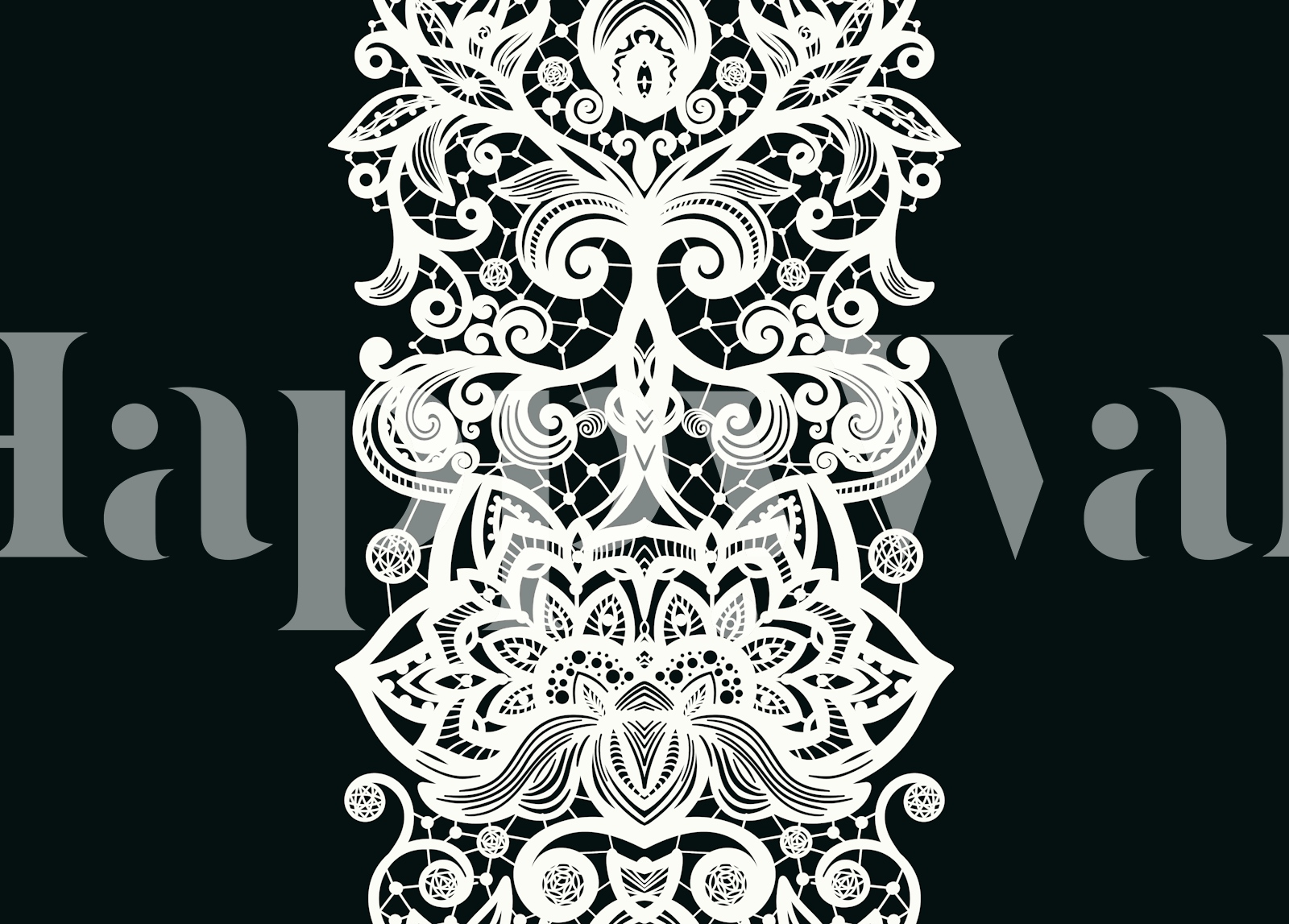 Black and White Lace Striped Wallpaper