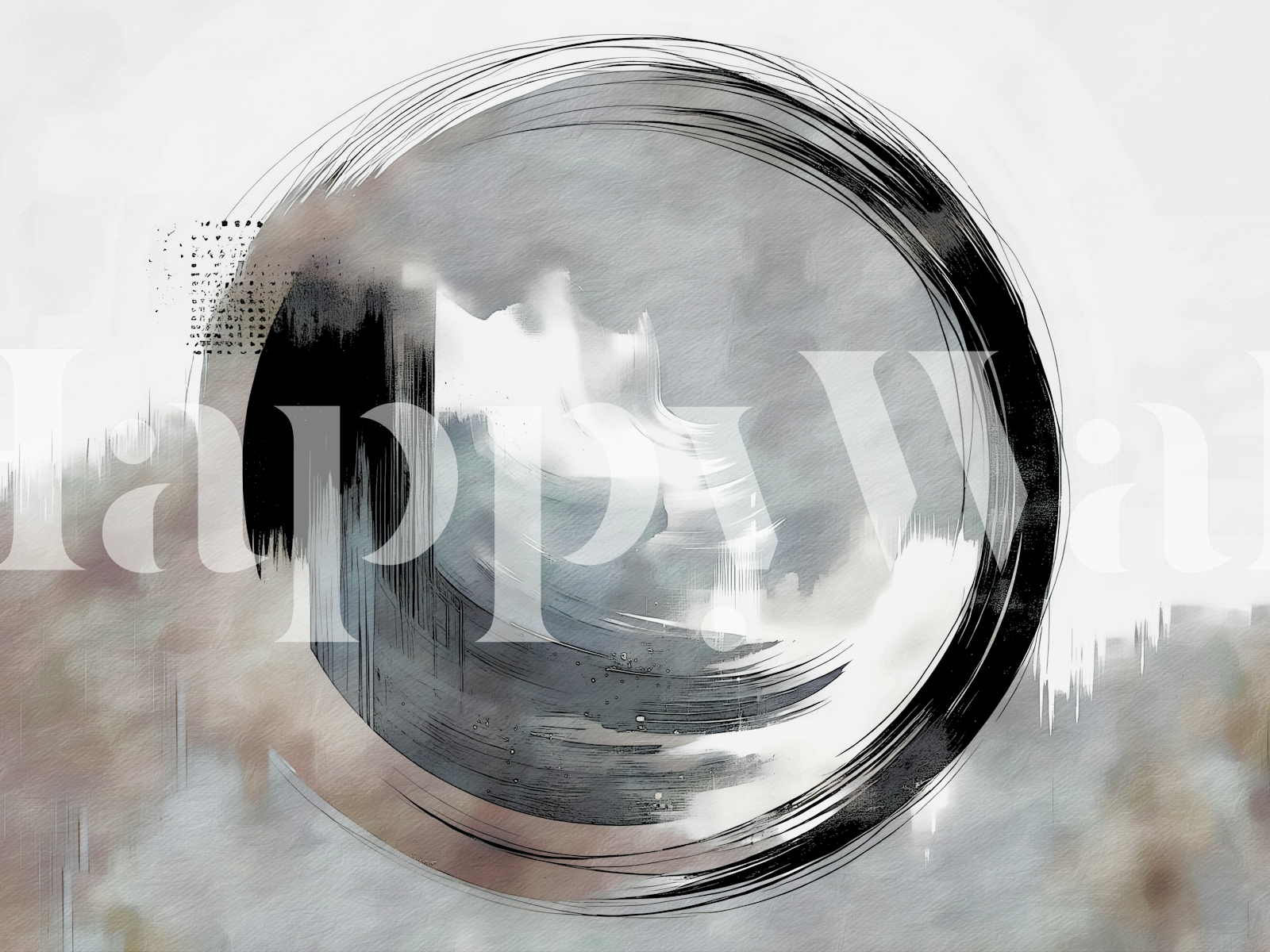 Wabi Sabi Enso Circle Wallpaper - Happywall