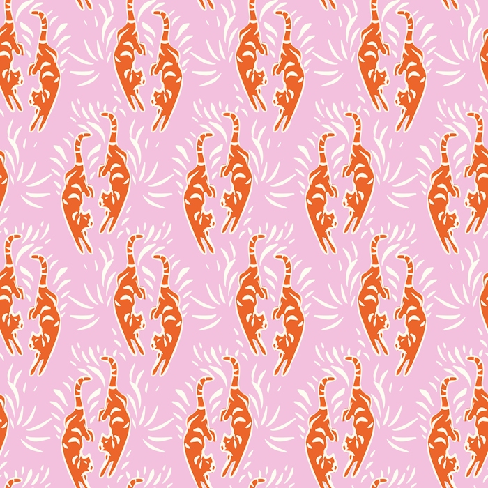 Kitschy Red Tigers - Happywall.com