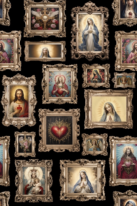 Heavenly Baroque Iconic Holy Frames Wallpaper