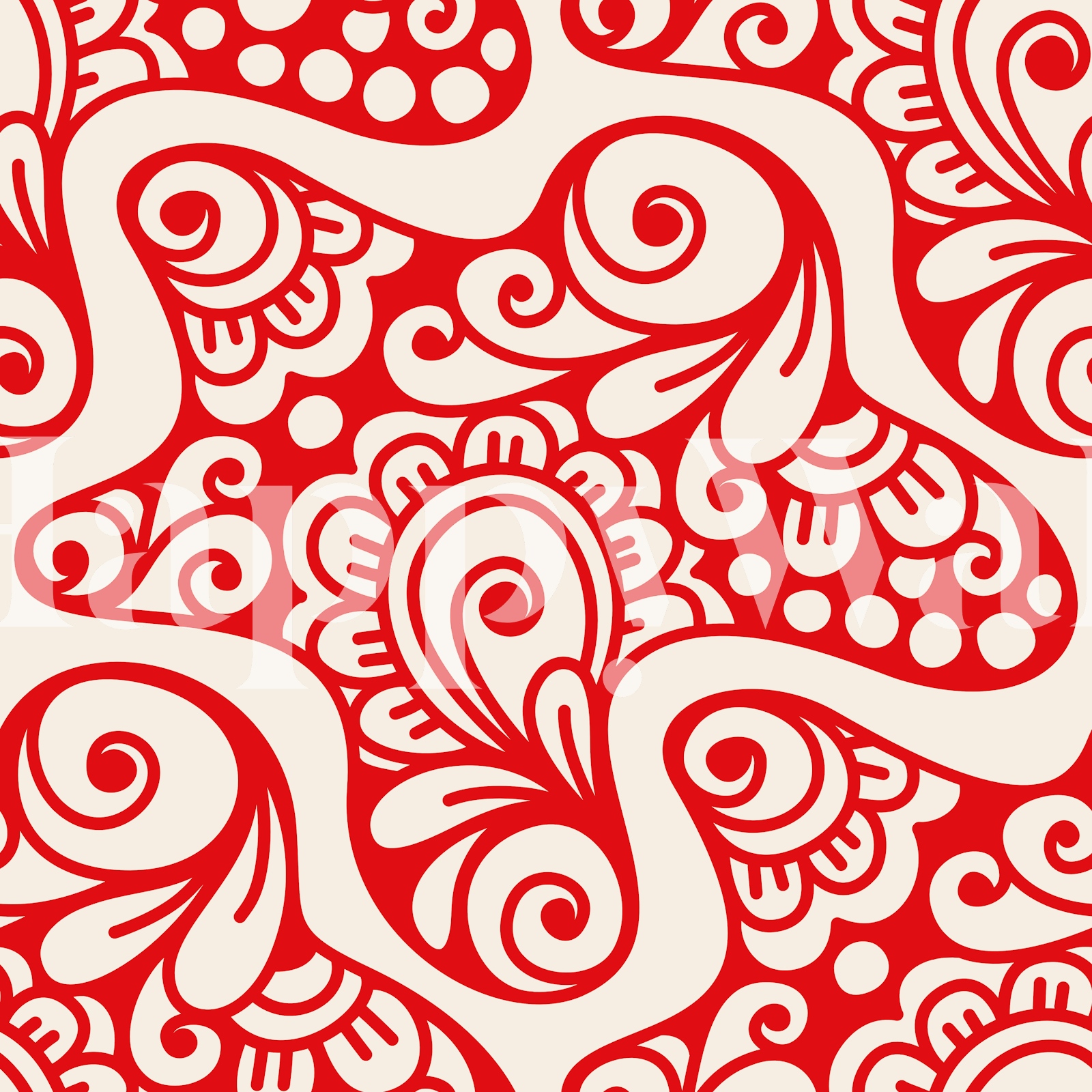 Bohemian Floral Red Wallpaper for Vibrant Rooms