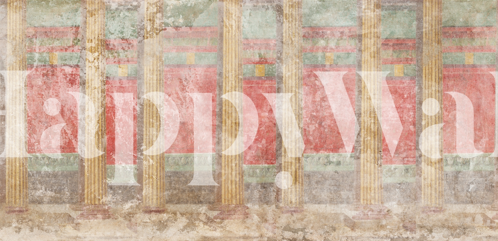 Antique Roman Fresco Red Wallpaper