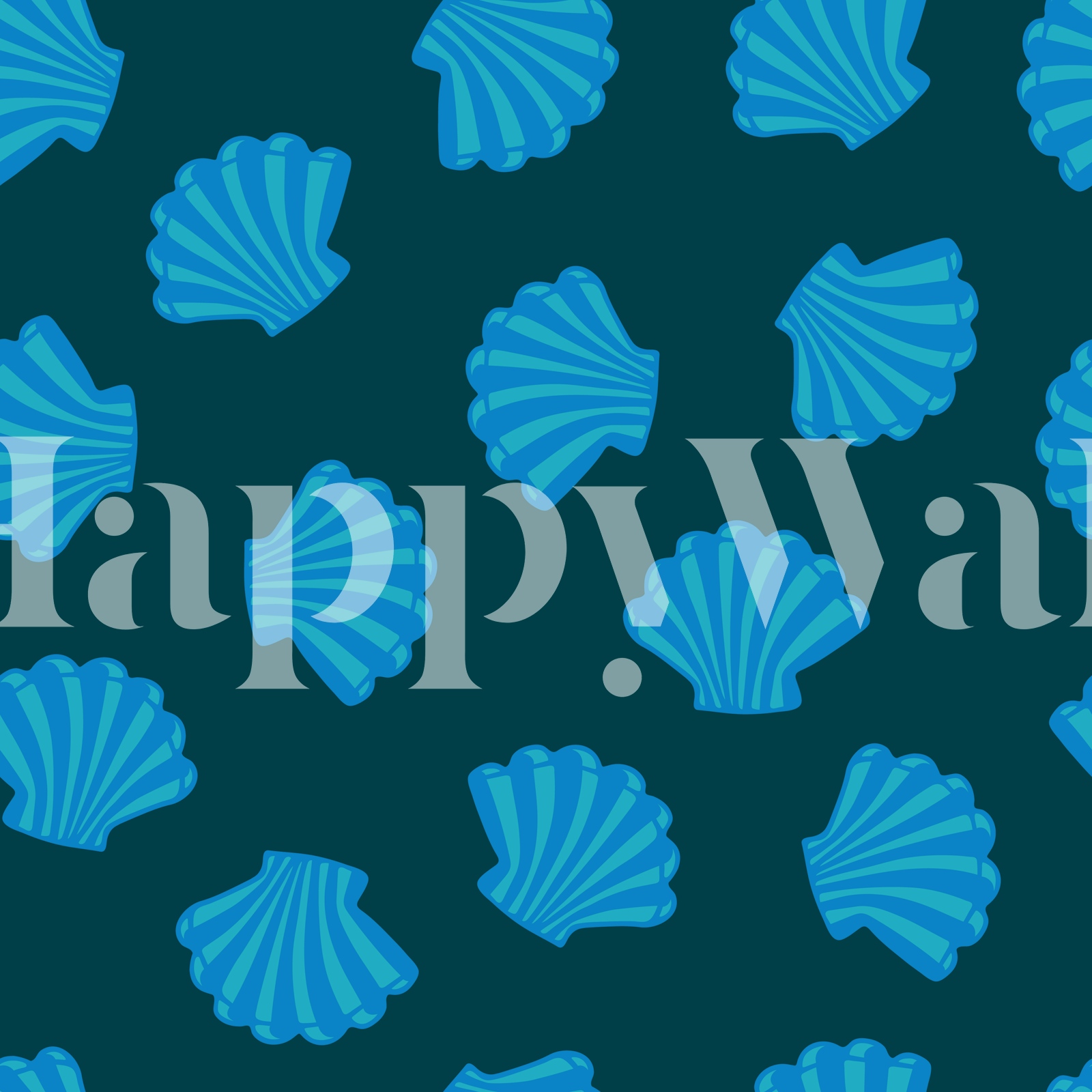 Blue Scallop Shell Wallpaper