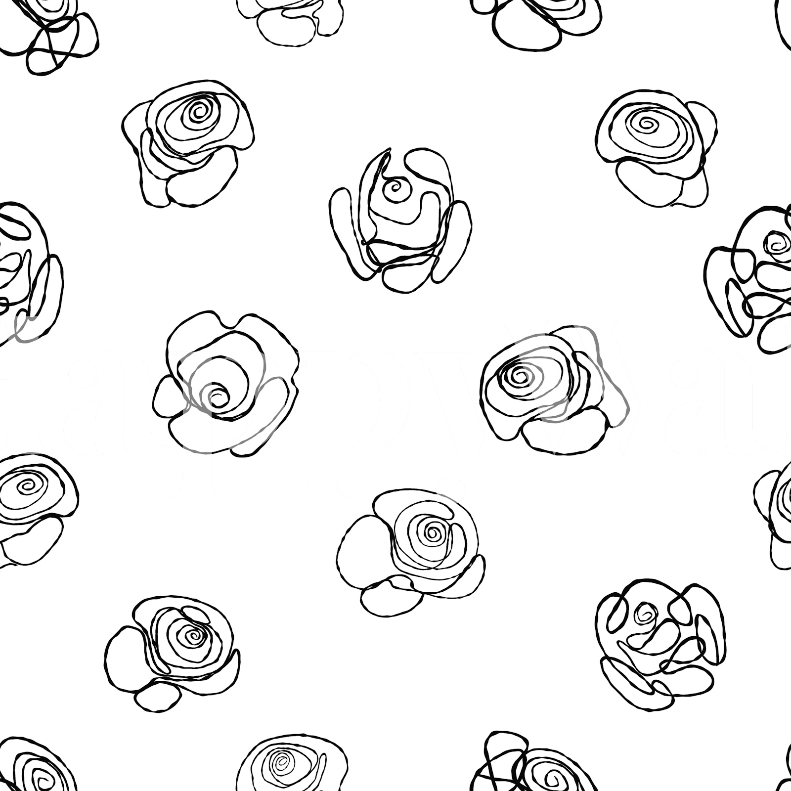 Hand Drawn Simple Roses Wallpaper