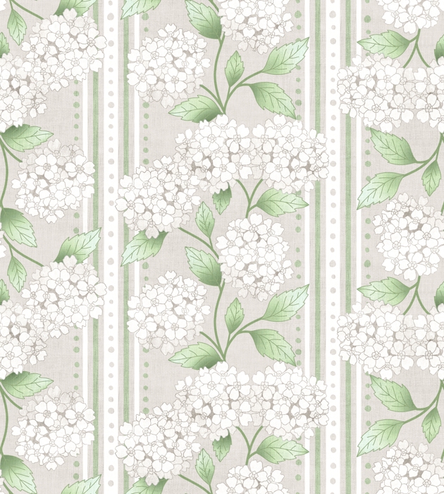 Pale Cream & Tan Hydrangea Floral Wallpaper