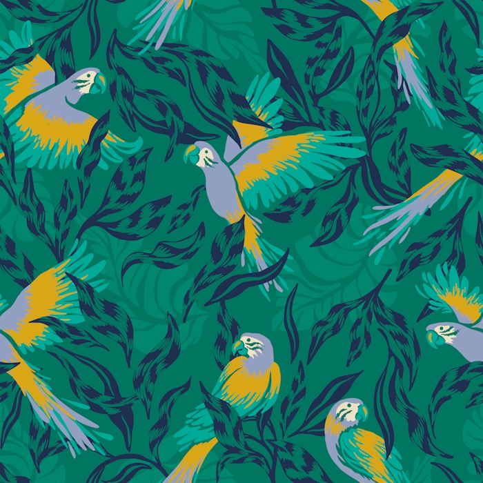 Parrot Grove Green Wallpaper | Happywall
