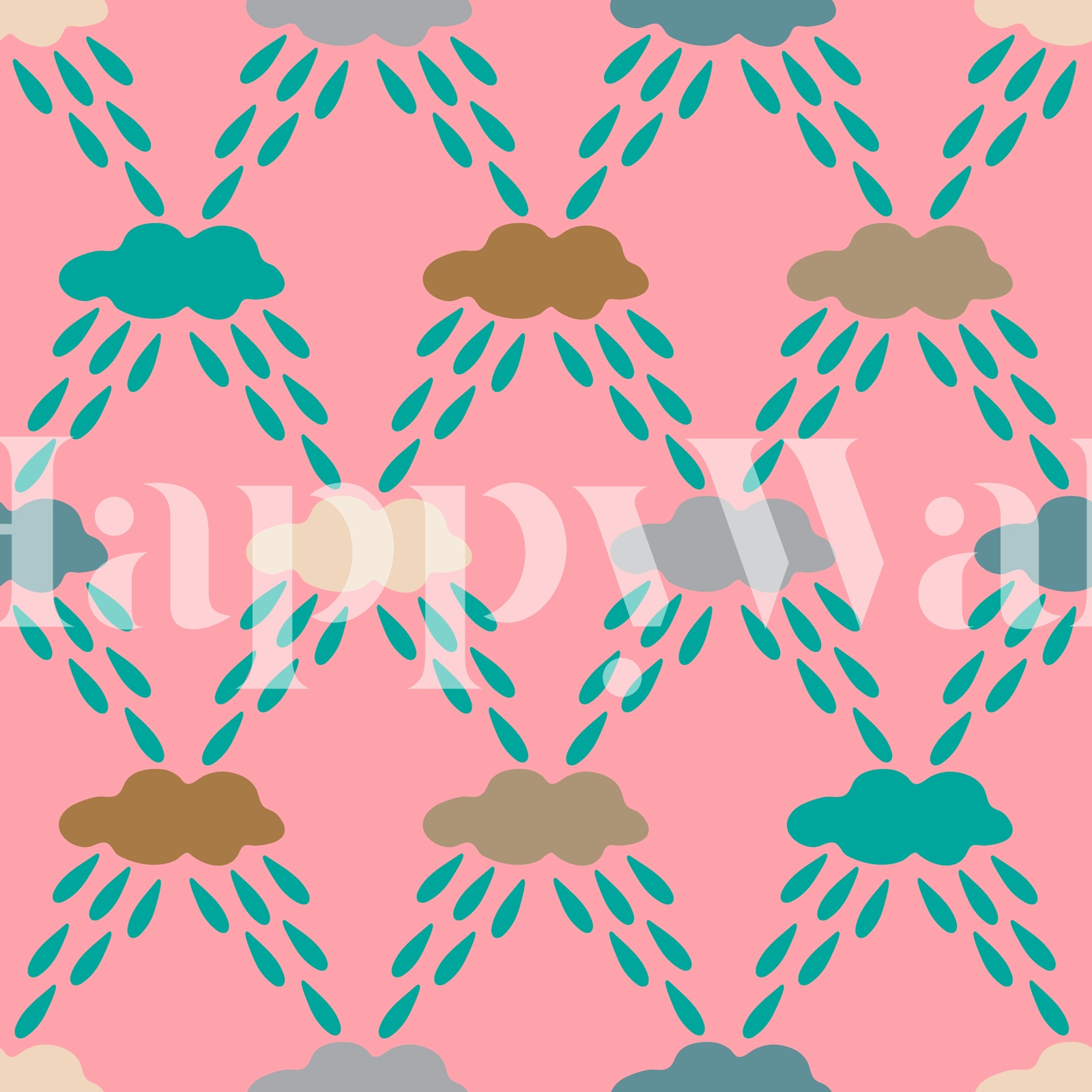 Cloudburst Kids Raindrops Wallpaper | Happywall