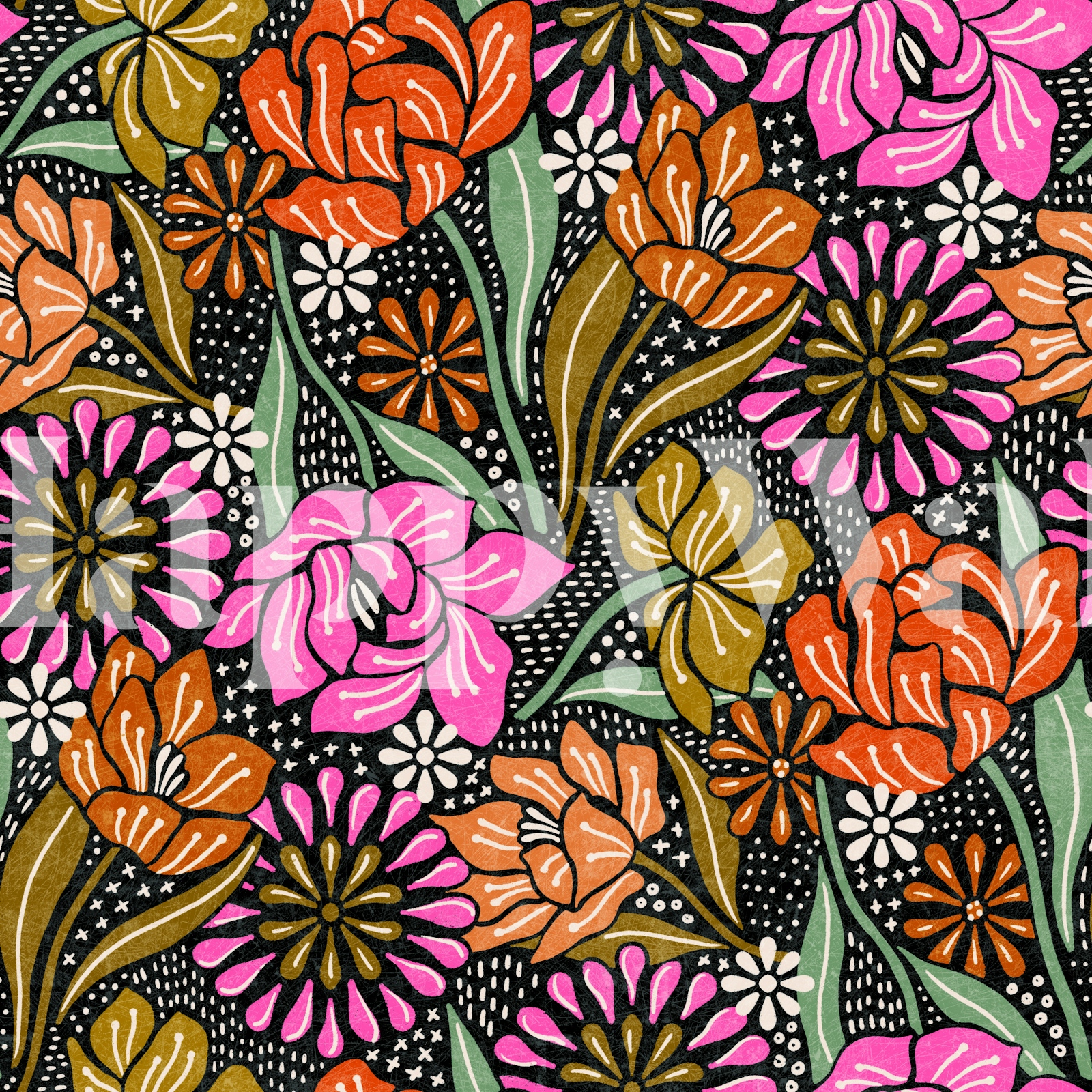 Florise (dark) Wallpaper | happywall.com