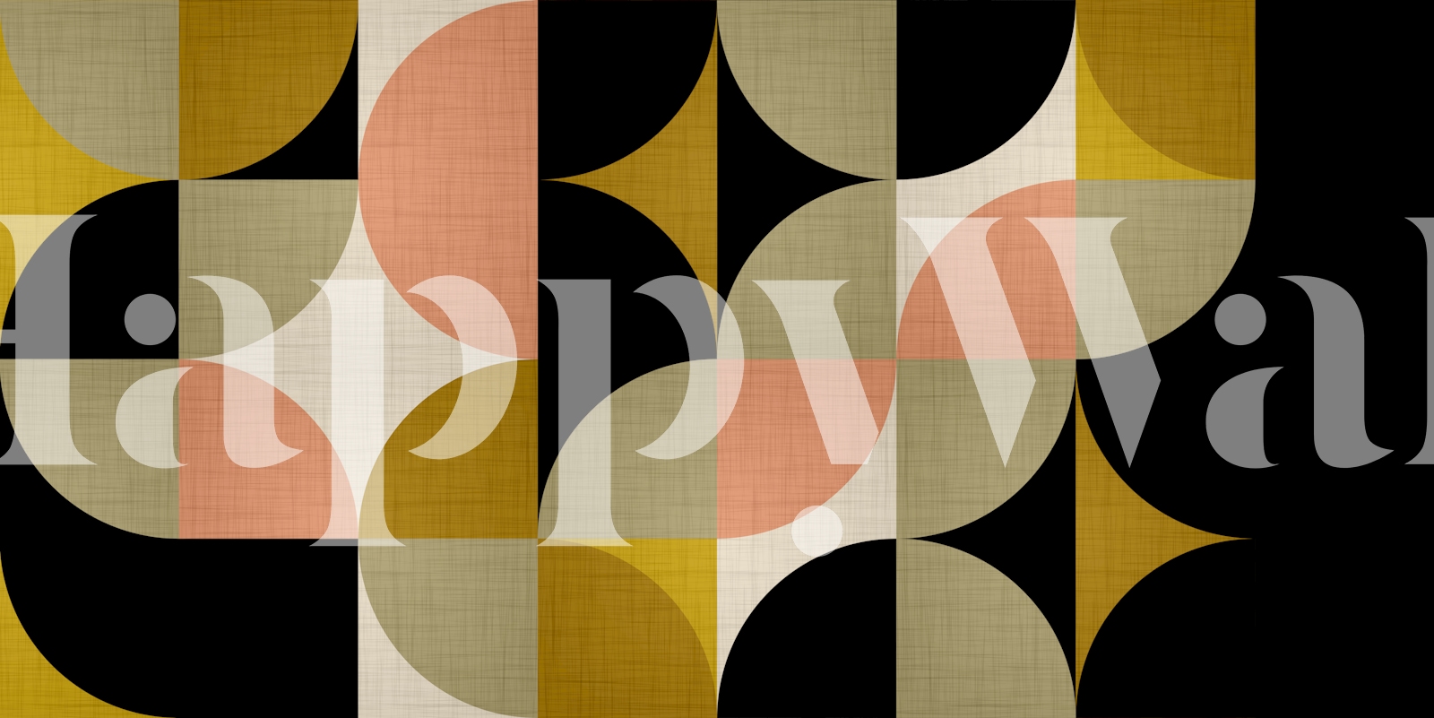 Muted Mid Century Geometric Wallpaper | happywall.com