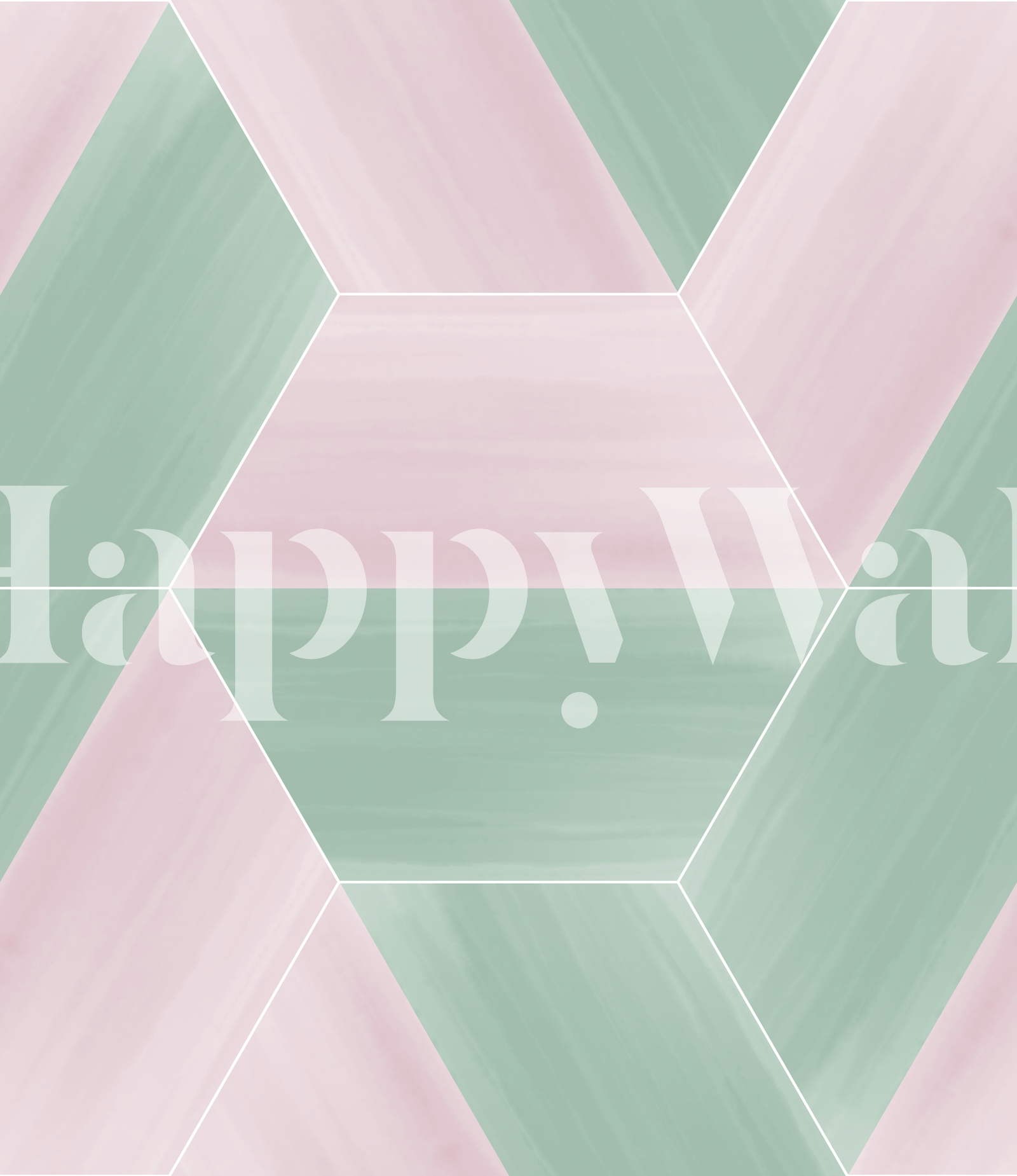 Playful Hexagon Glazed Tiles Pastel | Happywall.com