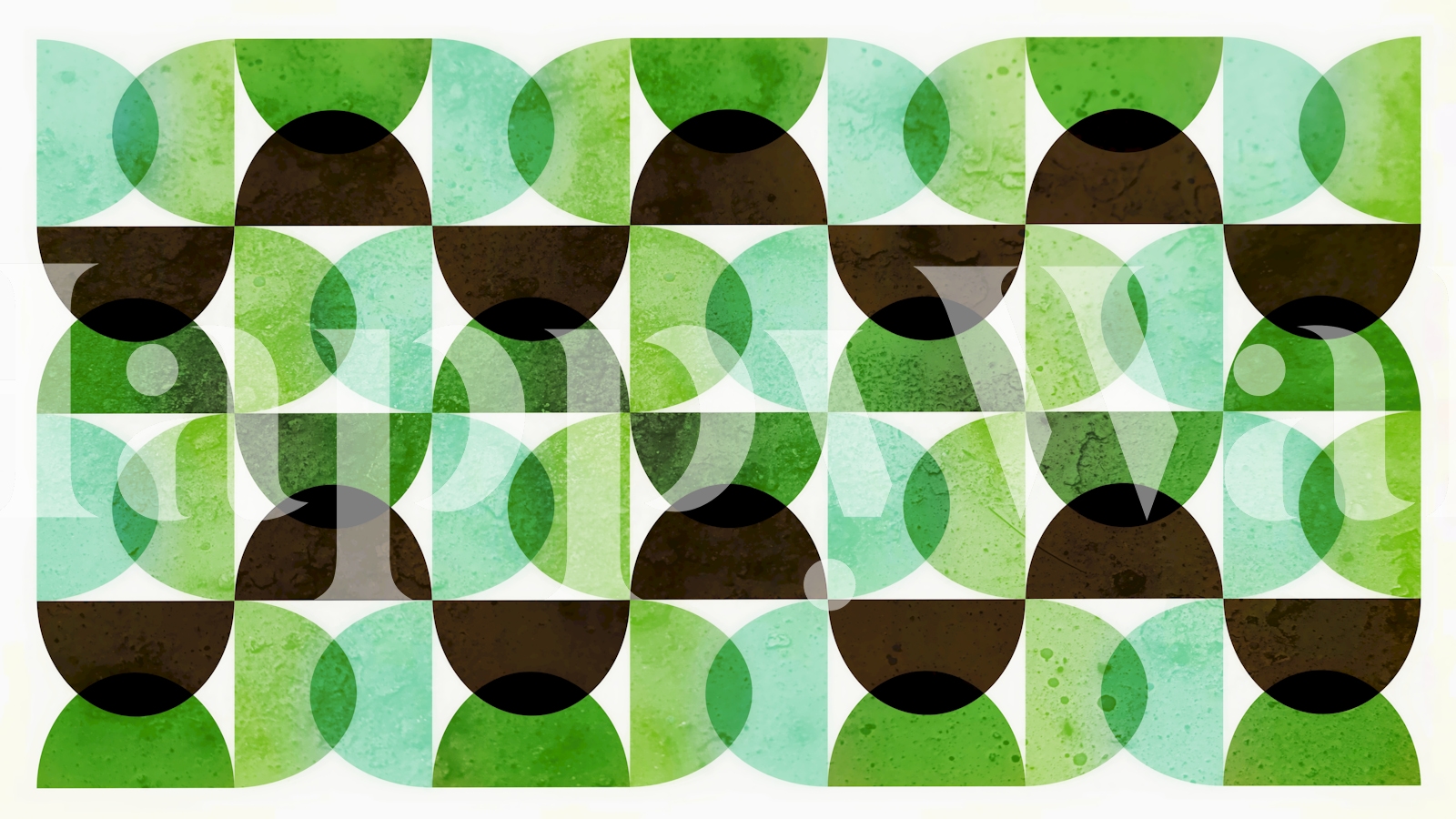 Emerald Retro Cutouts Grunge - happywall.com