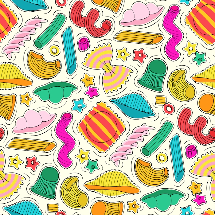 Colorful Pasta Pattern Wallpaper