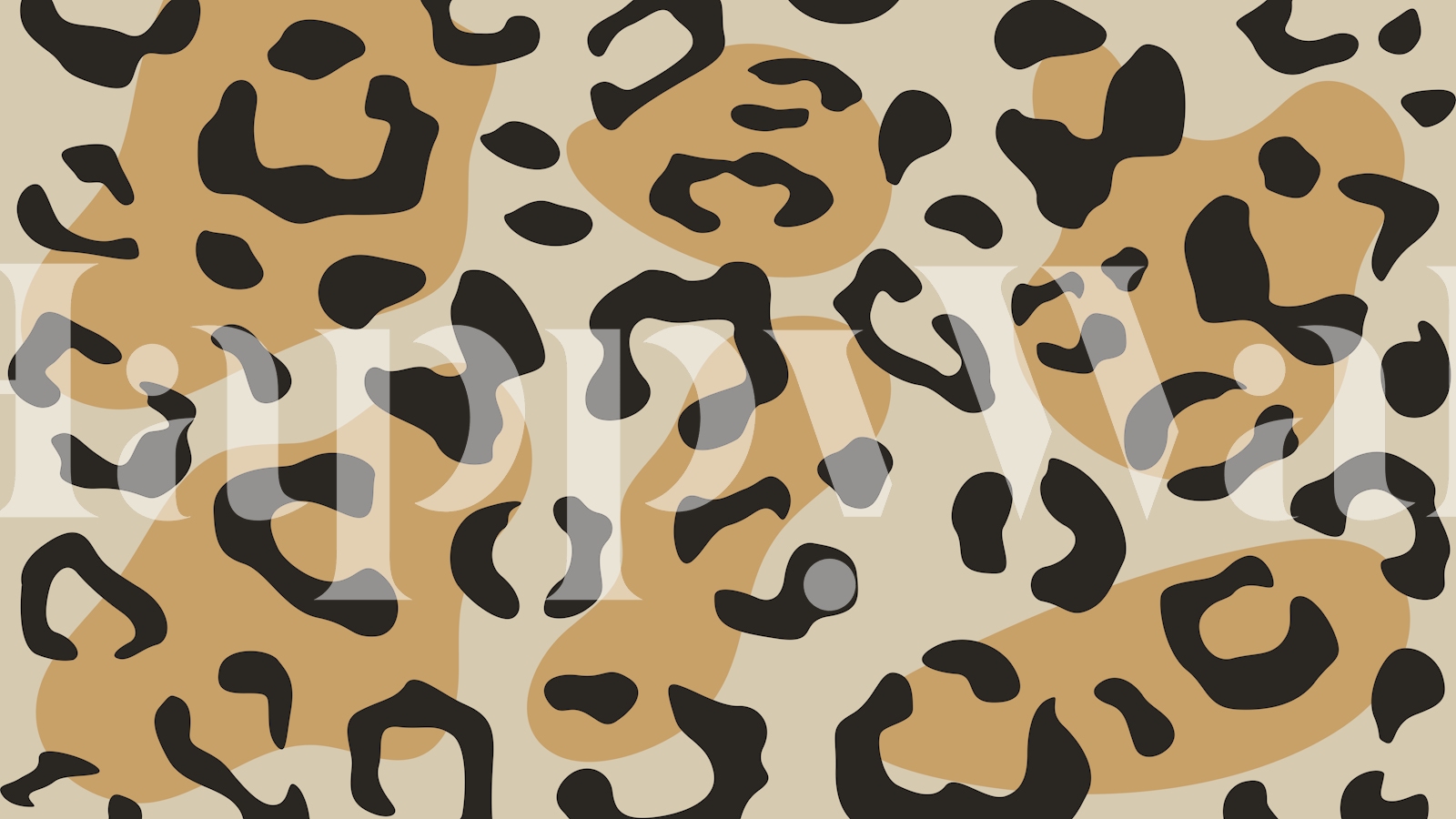 Leopard Print Wallpaper in Beige and Brown