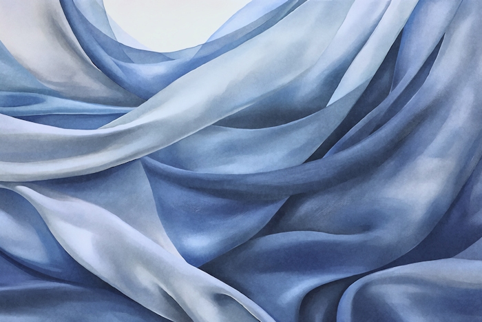 Calm Indigo Waves Art - Wallpaper at Happywall