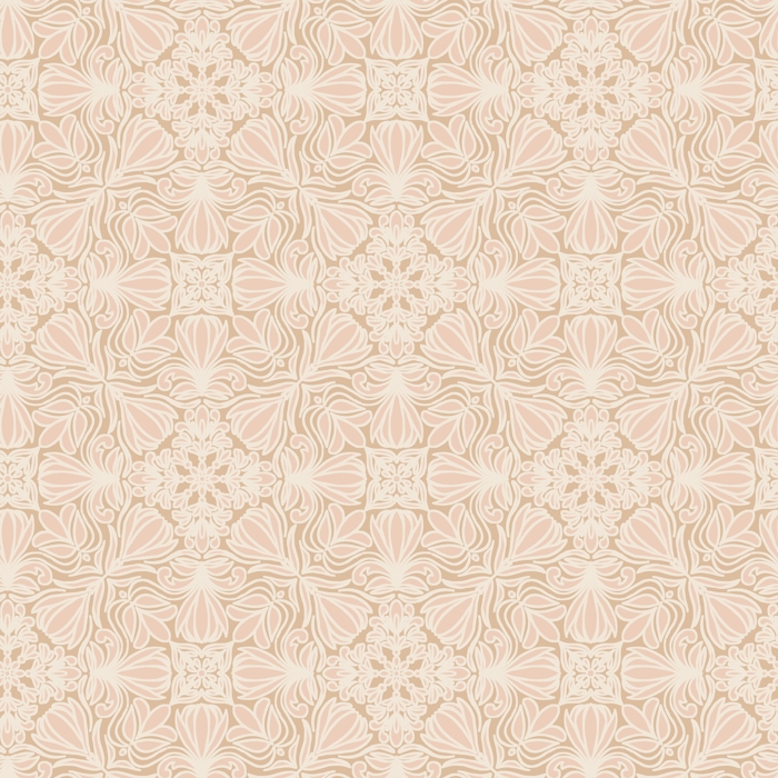 Peach Floral Tile Wallpaper for Home Decor