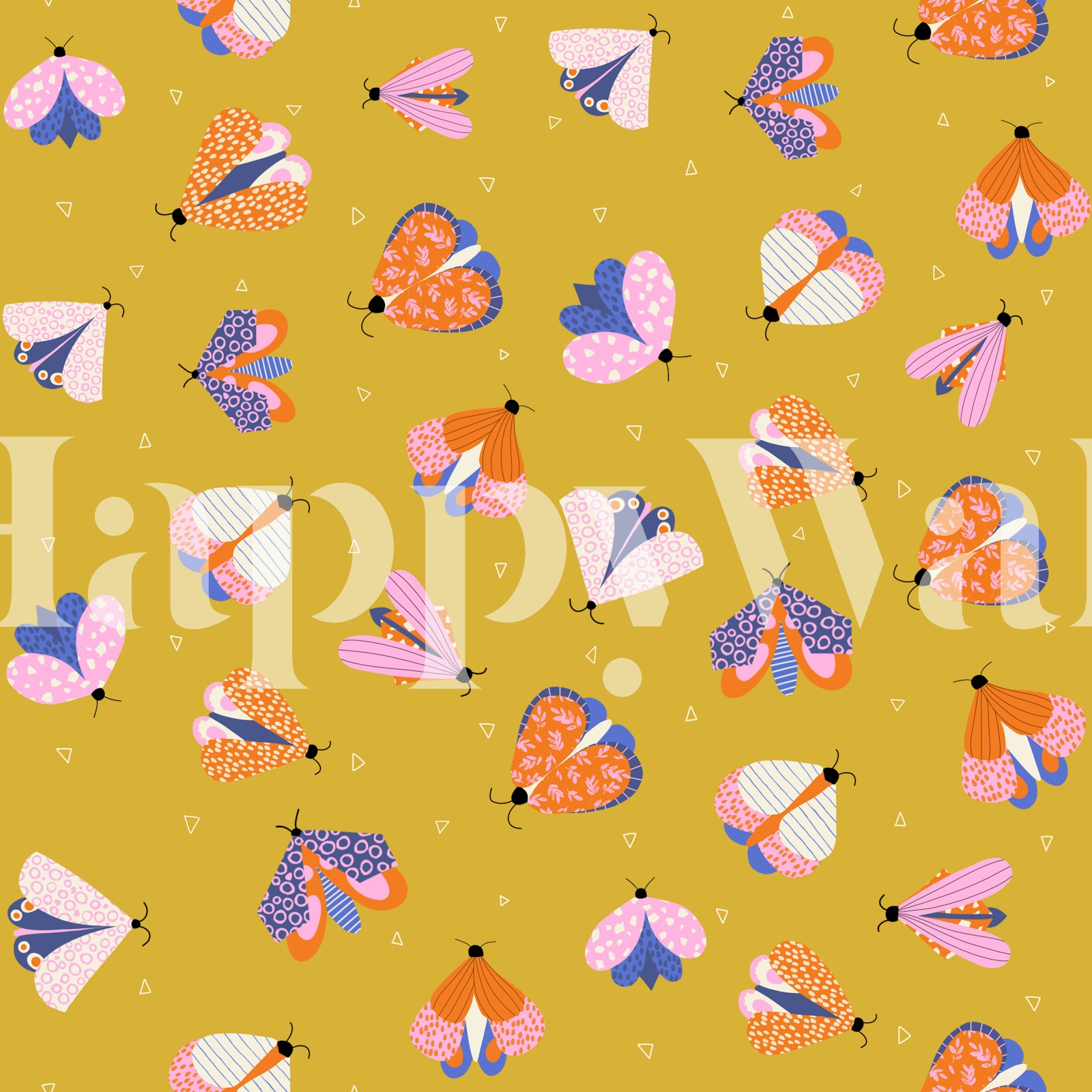 Colorful Moth Wallpaper on Yellow Background