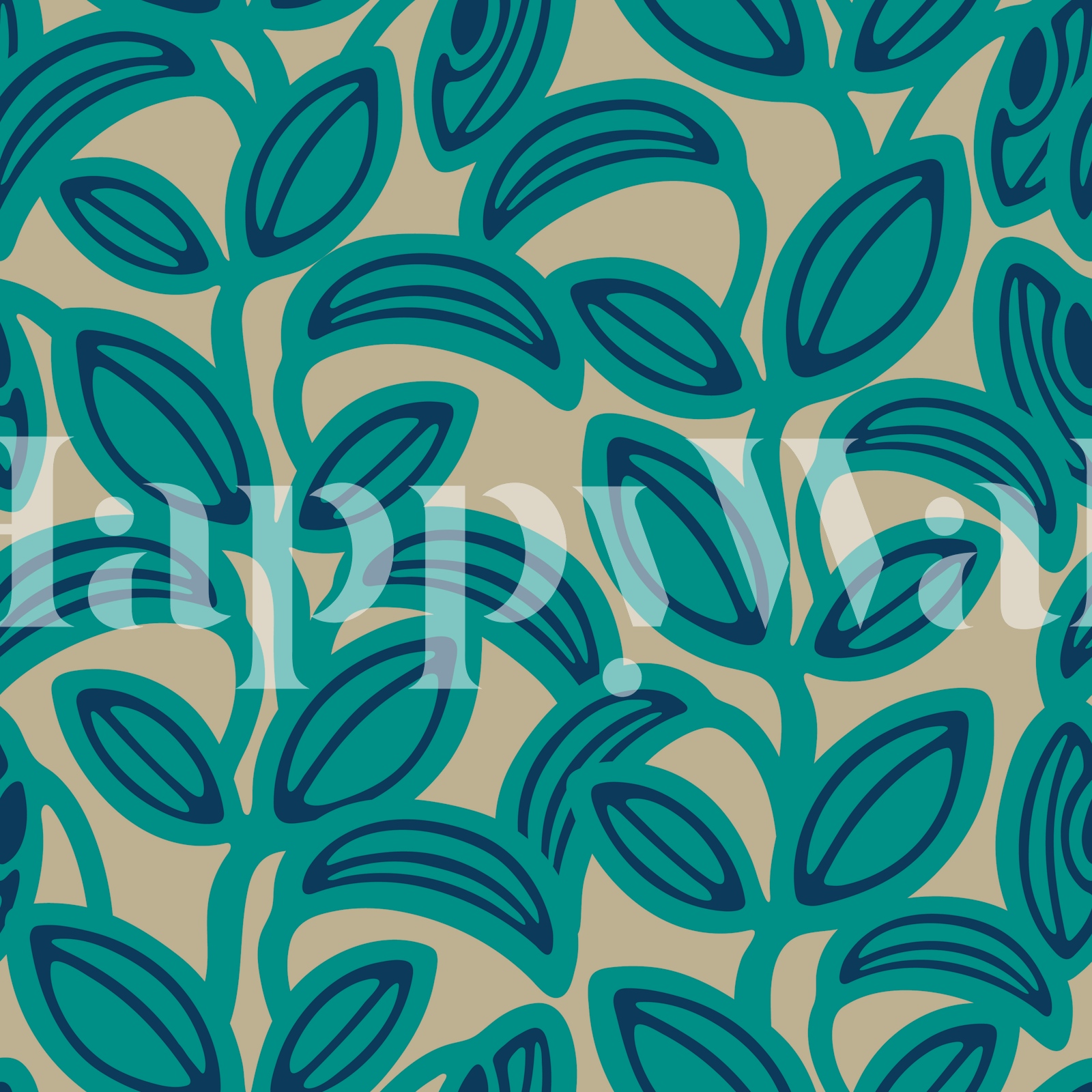 Leaf Laugh Love Groovy Retro Leaves - happywall.com