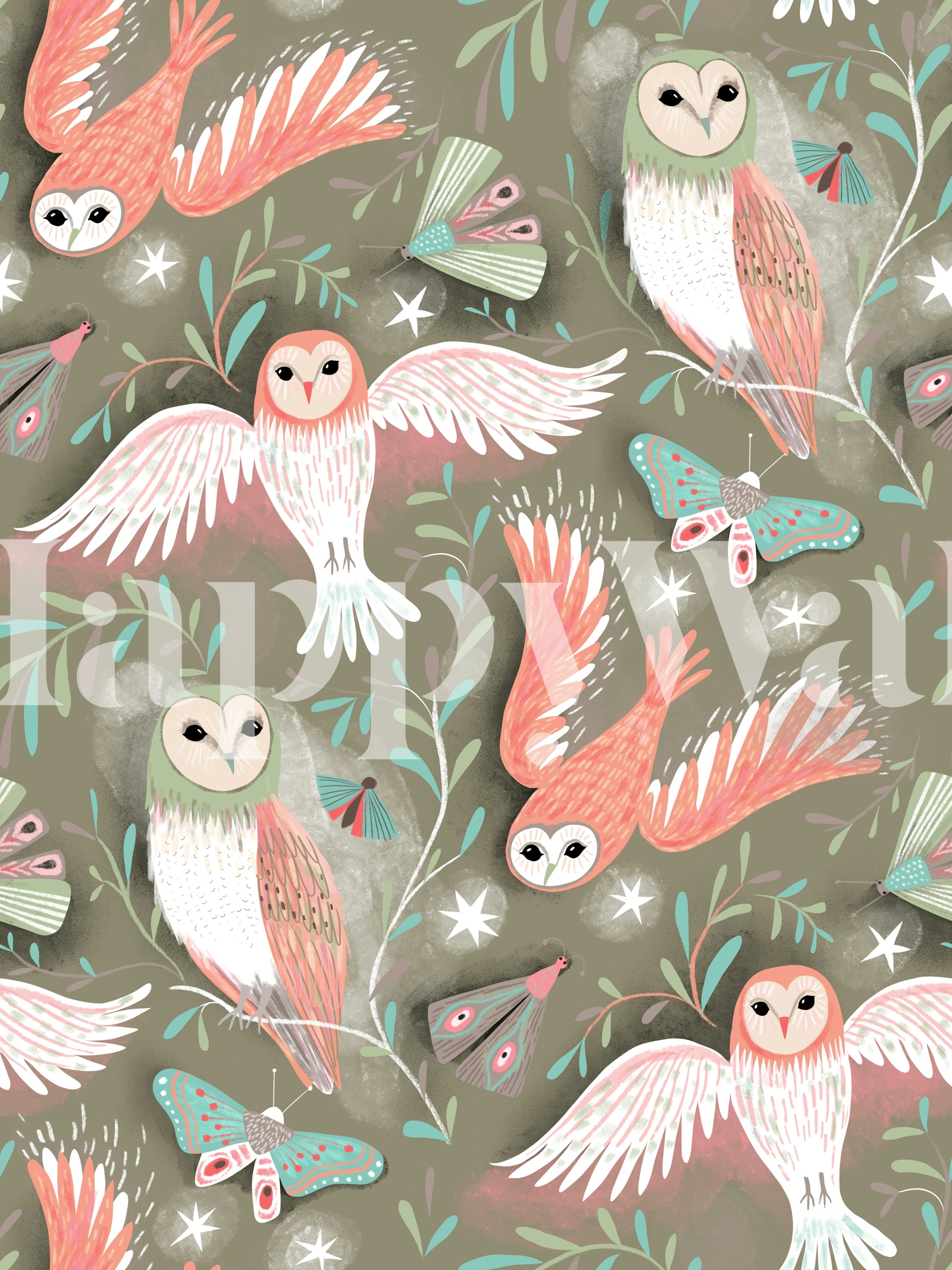 Silent Owl Flight in Dusk - Happywall.com